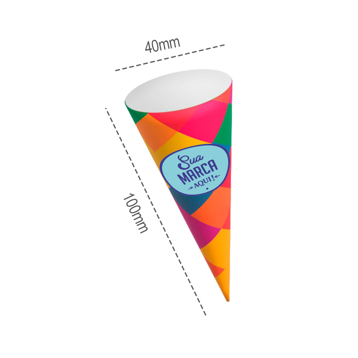Cone de papel personalizado para casquinha sorvete expresso - Trama - Embalagens e Etiquetas