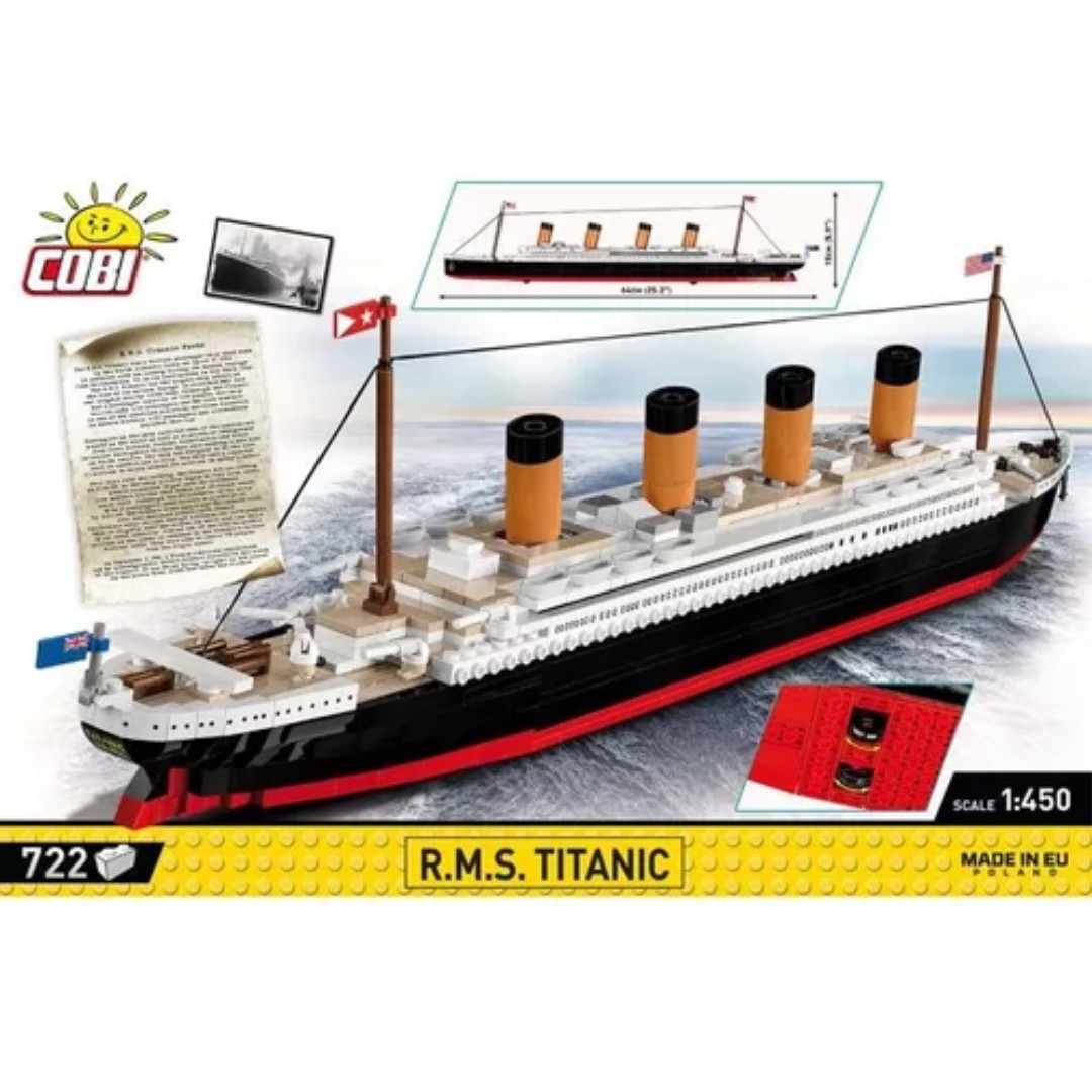 Miniatura R.m.s Titanic - Cobi 722 Peças- 1/450 - AutoMOTIVO Store
