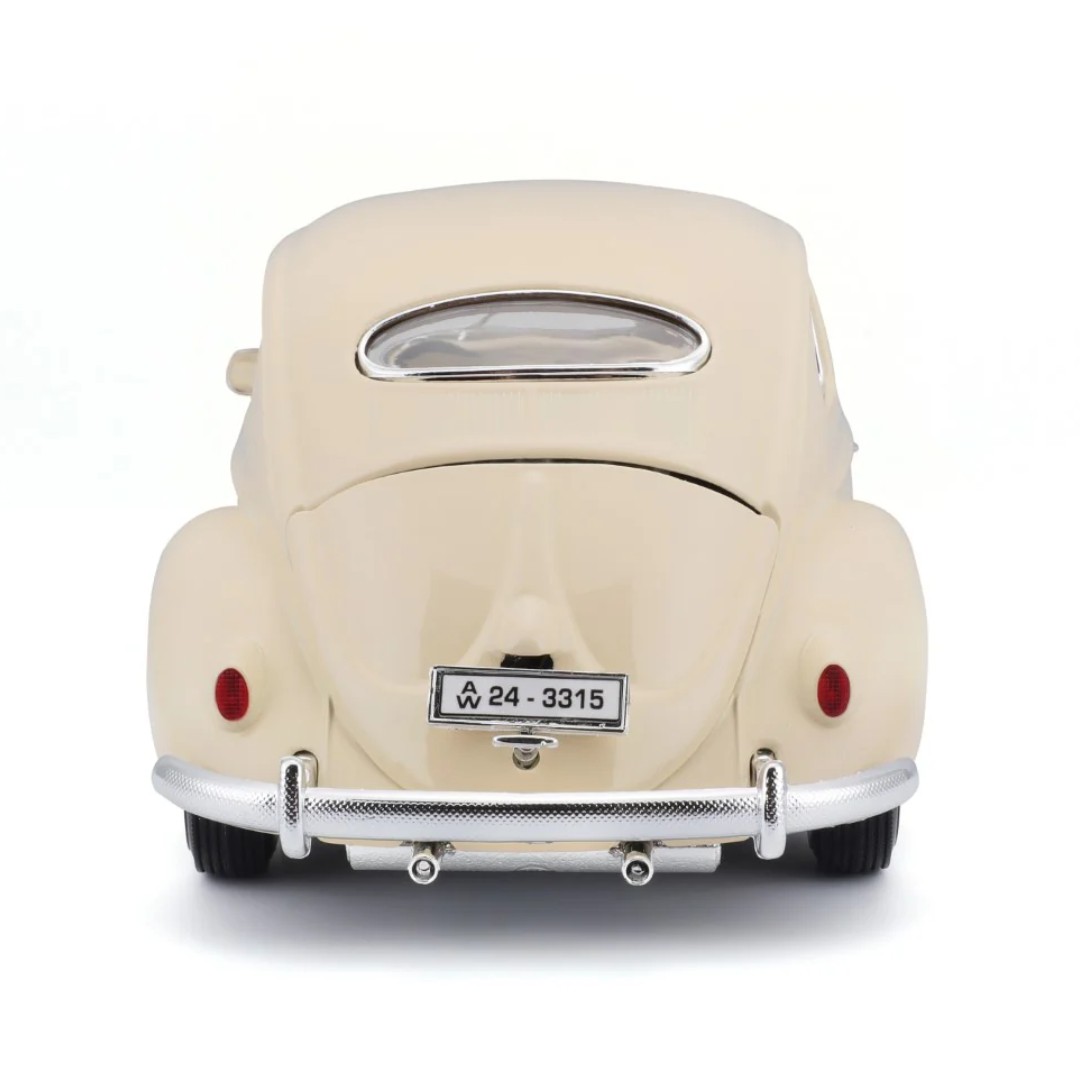 Miniatura carro Volkswagen Fusca 1955 1/18 - bege - AutoMOTIVO Store