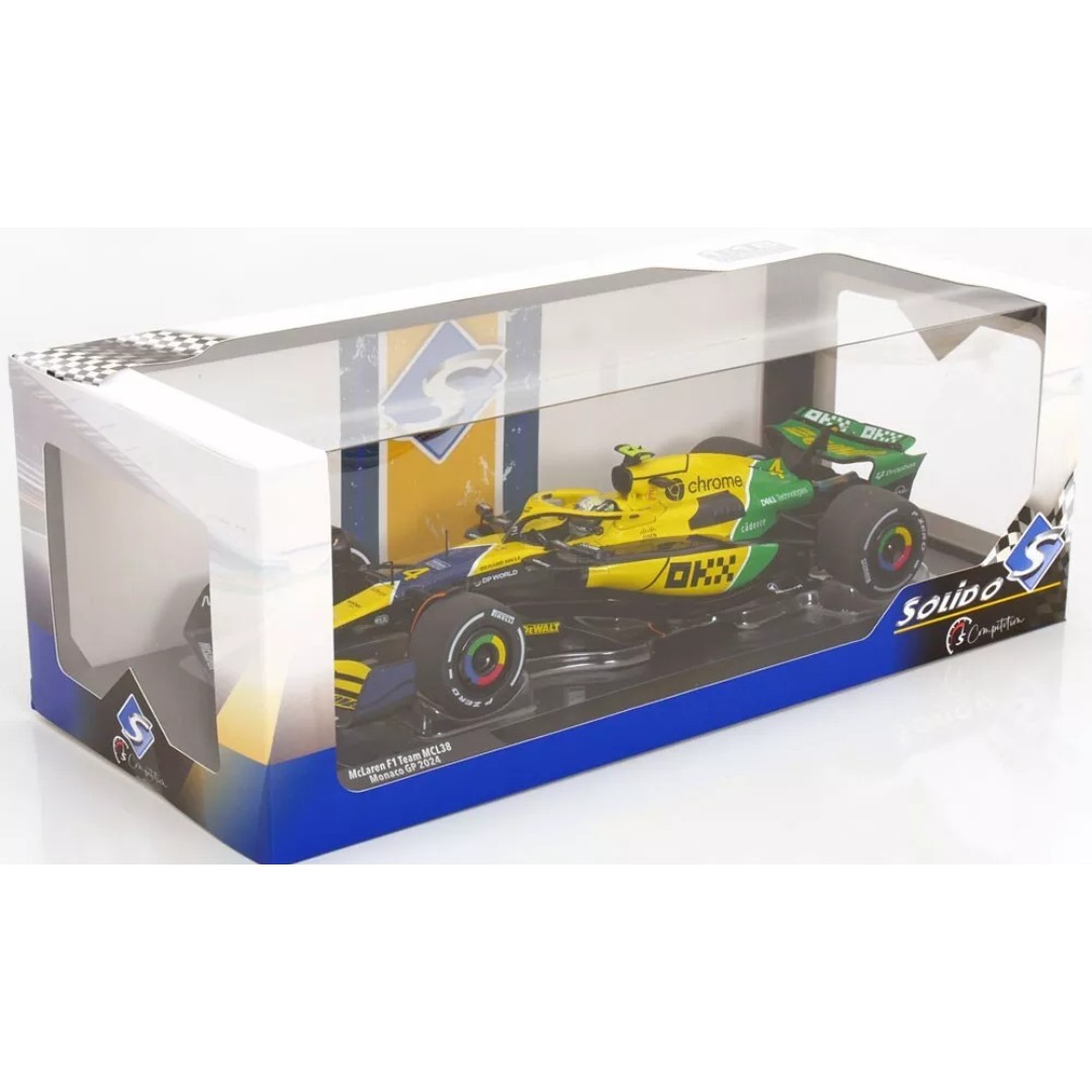 Miniatura Formula 1 McLaren MCL38 monaco GP 2024 - 1/18 - AutoMOTIVO Store