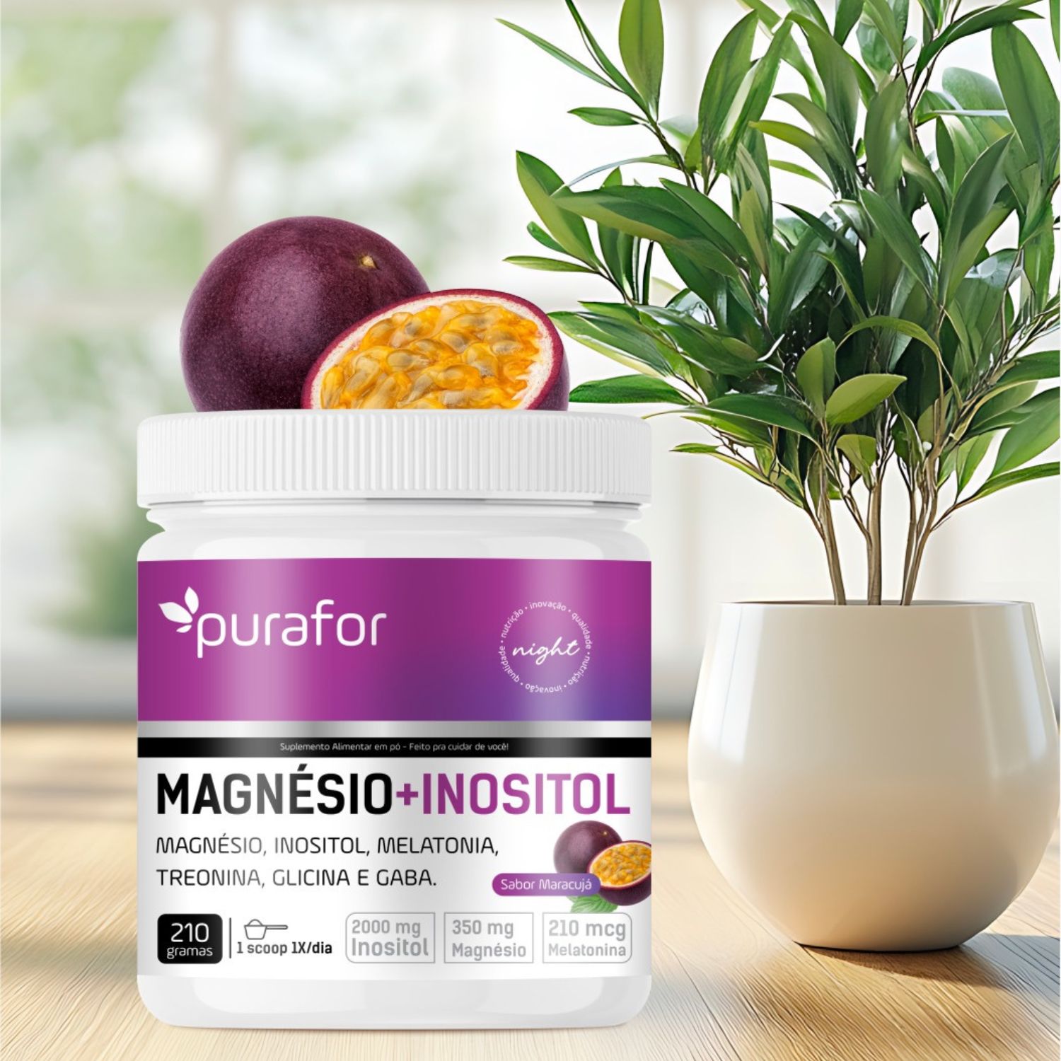 Kit 2 Magnésio e Inositol 210g Purafor Noite - Kuide Cosméticos e ...