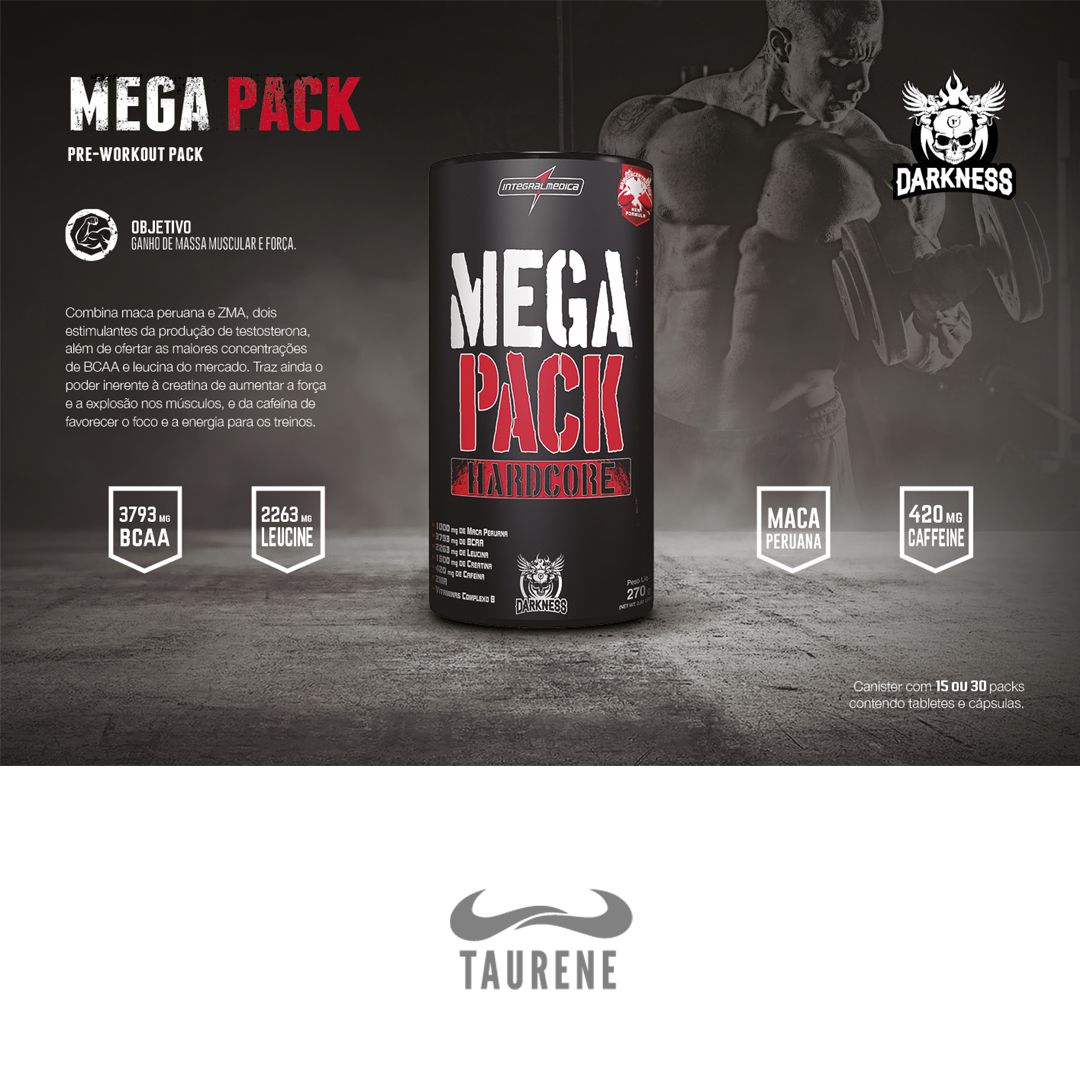 Mega Pack 30 Packs Darkness Integralmédica - Taurene Suplementos