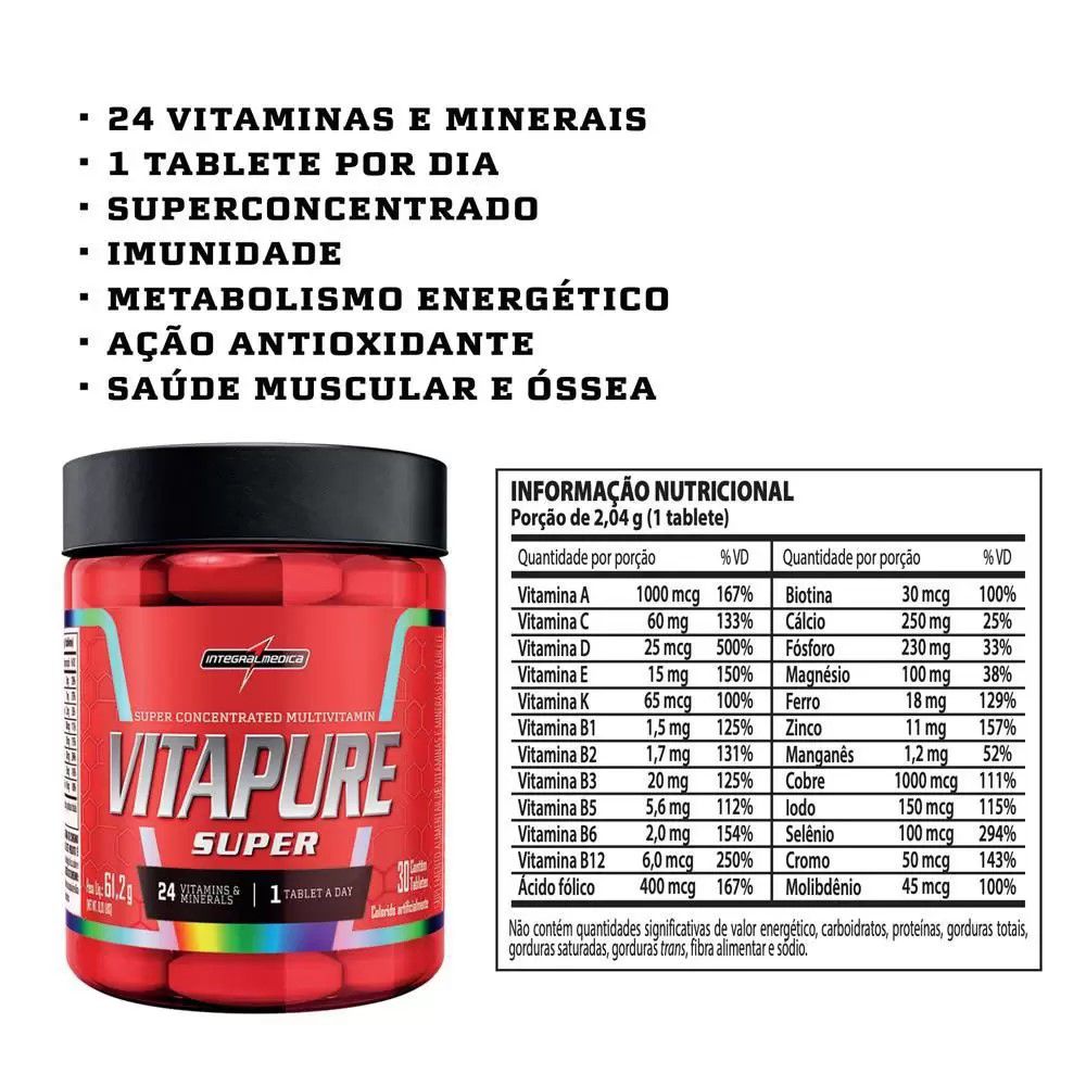 VitaPure Super - 30 tabs - Integralmédica - Taurene Suplementos
