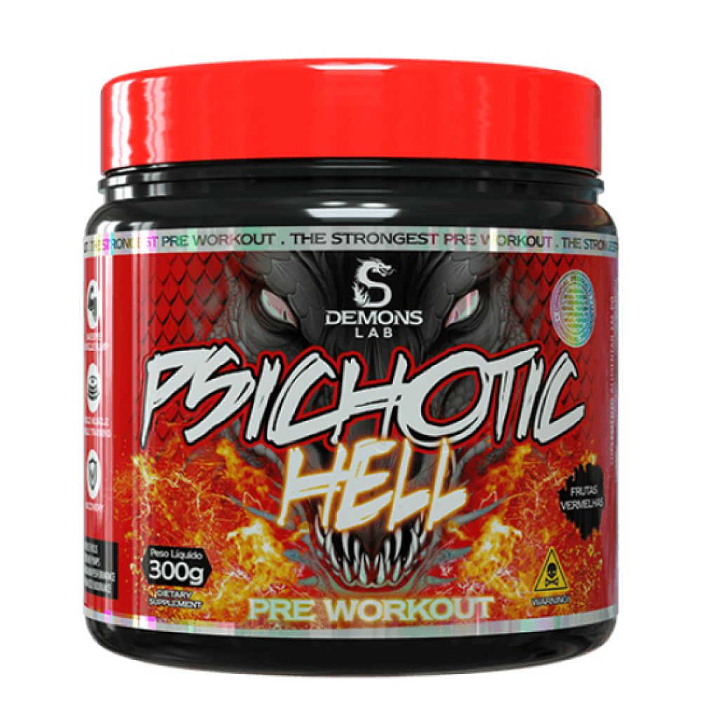 Pre Treino Psichotic Hell Fruit Punch 300g - Demons Lab - Taurene Suplementos