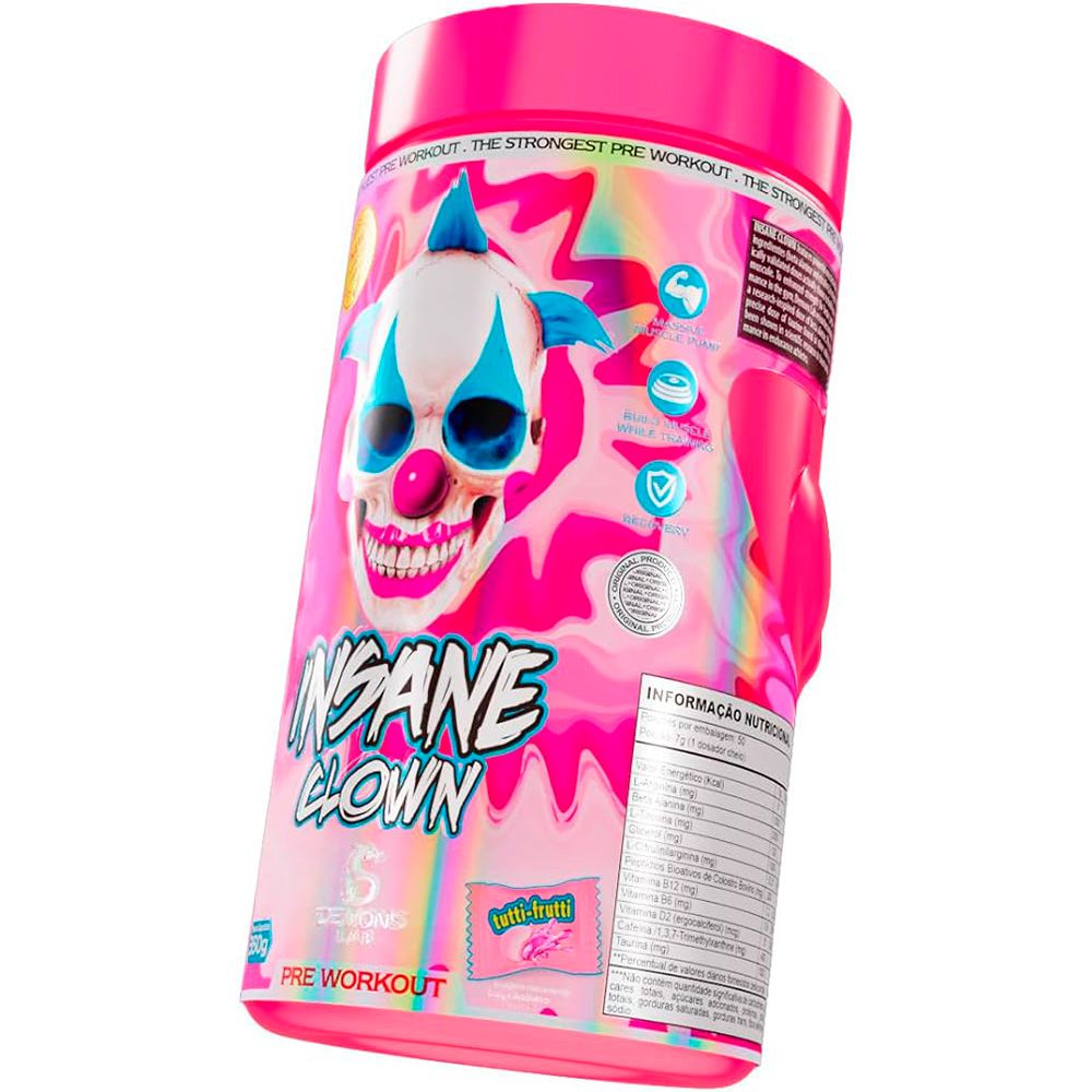 Pre Treino Insane Clown Tutti Fruit 350g - Demons Lab - Taurene Suplementos