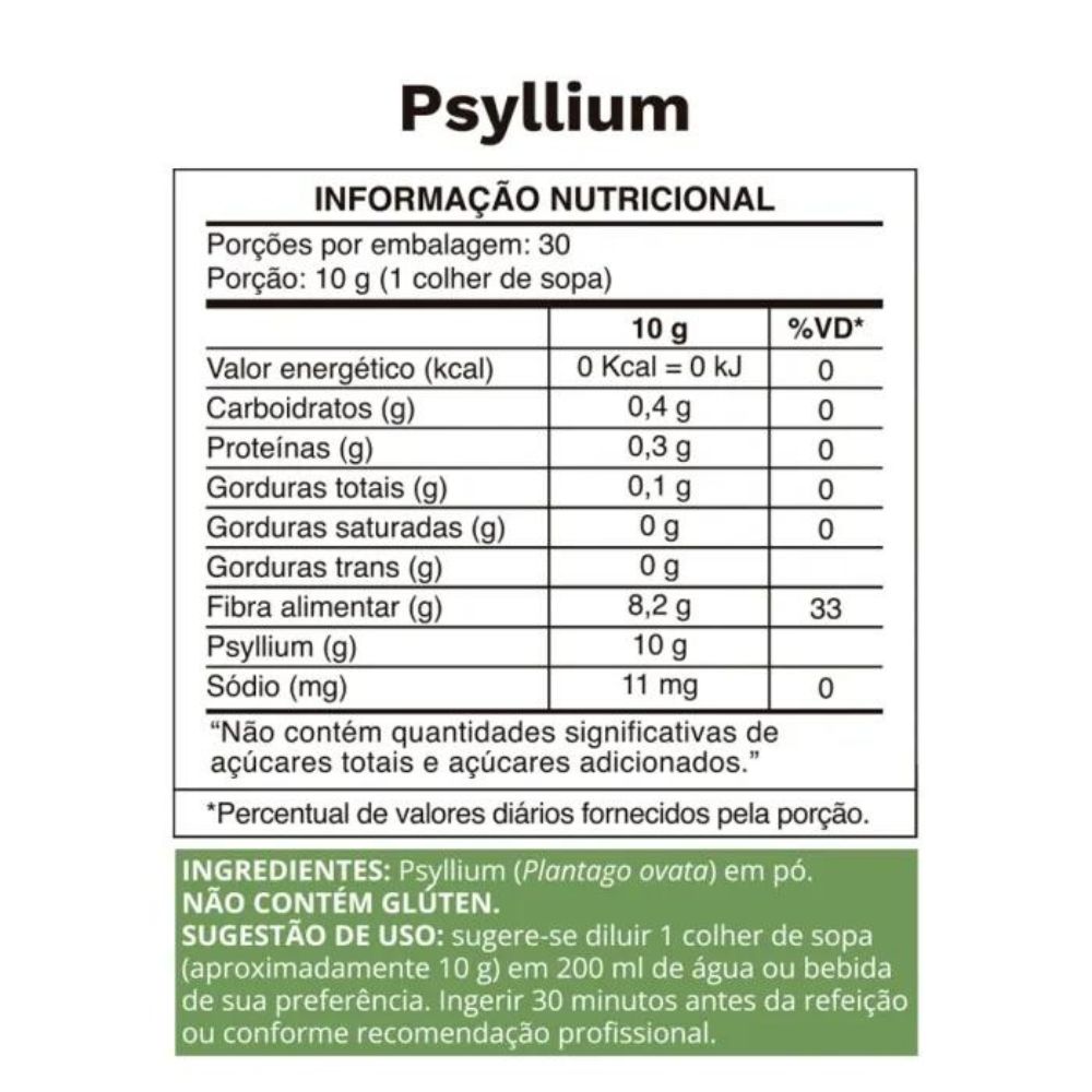 Psyllium Husk Saciedade Suplemento Fibras 300g - Ocean Drop - Taurene ...