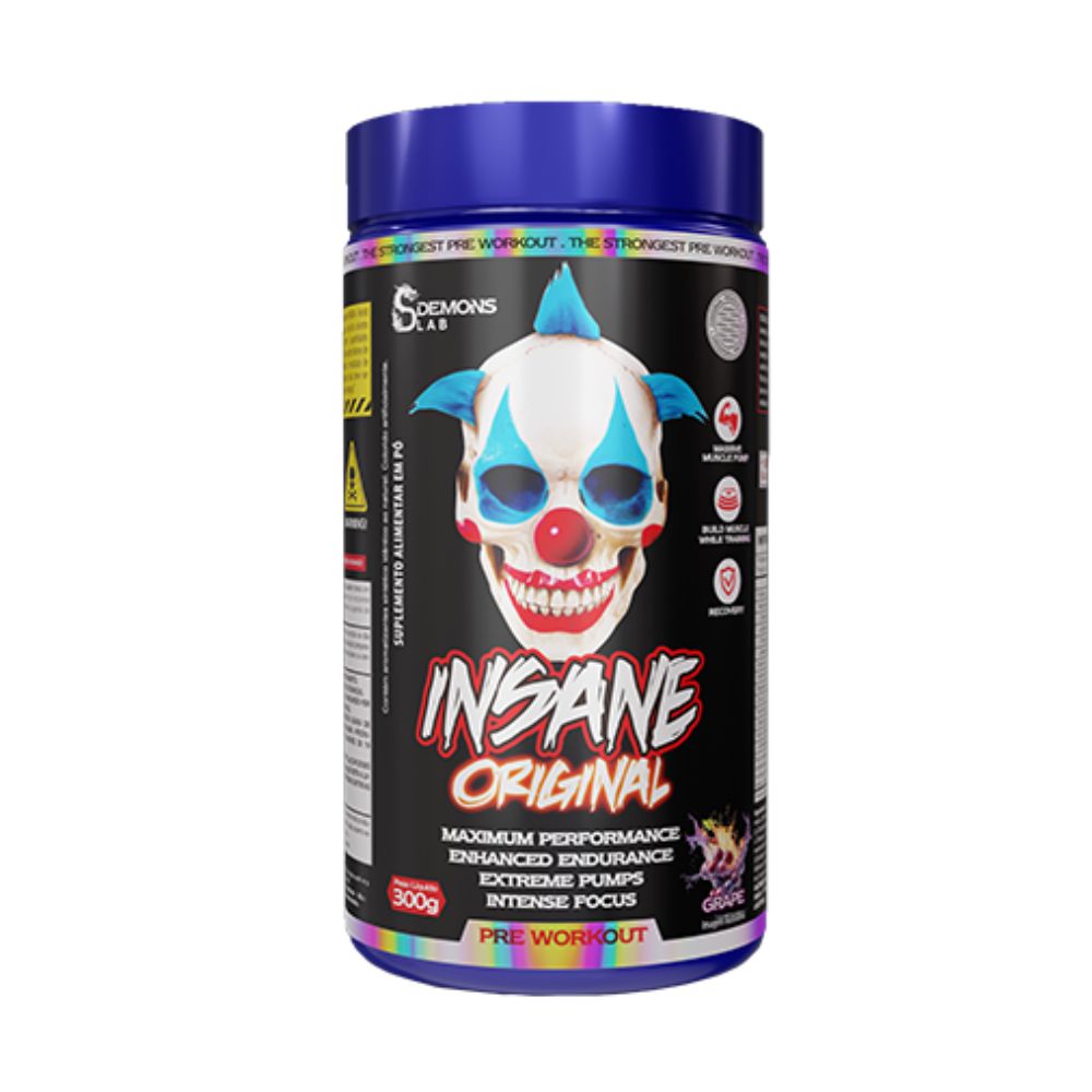 Pré Treino Insane Original Grape 300g - Demons Lab - Taurene Suplementos