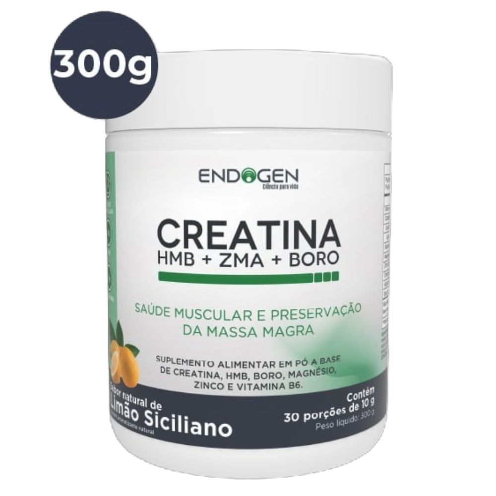 Creatina HMB ZMA Boro 300g Limão Siciliano - Endogen - Taurene Suplementos