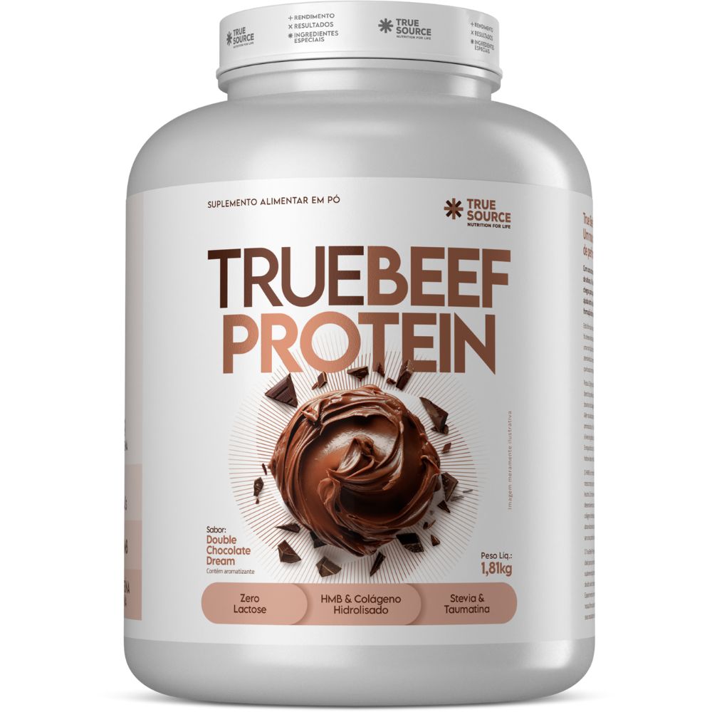 True Beef Protein Proteina Carne Chocolate 1.8Kg True Source - Taurene Suplementos