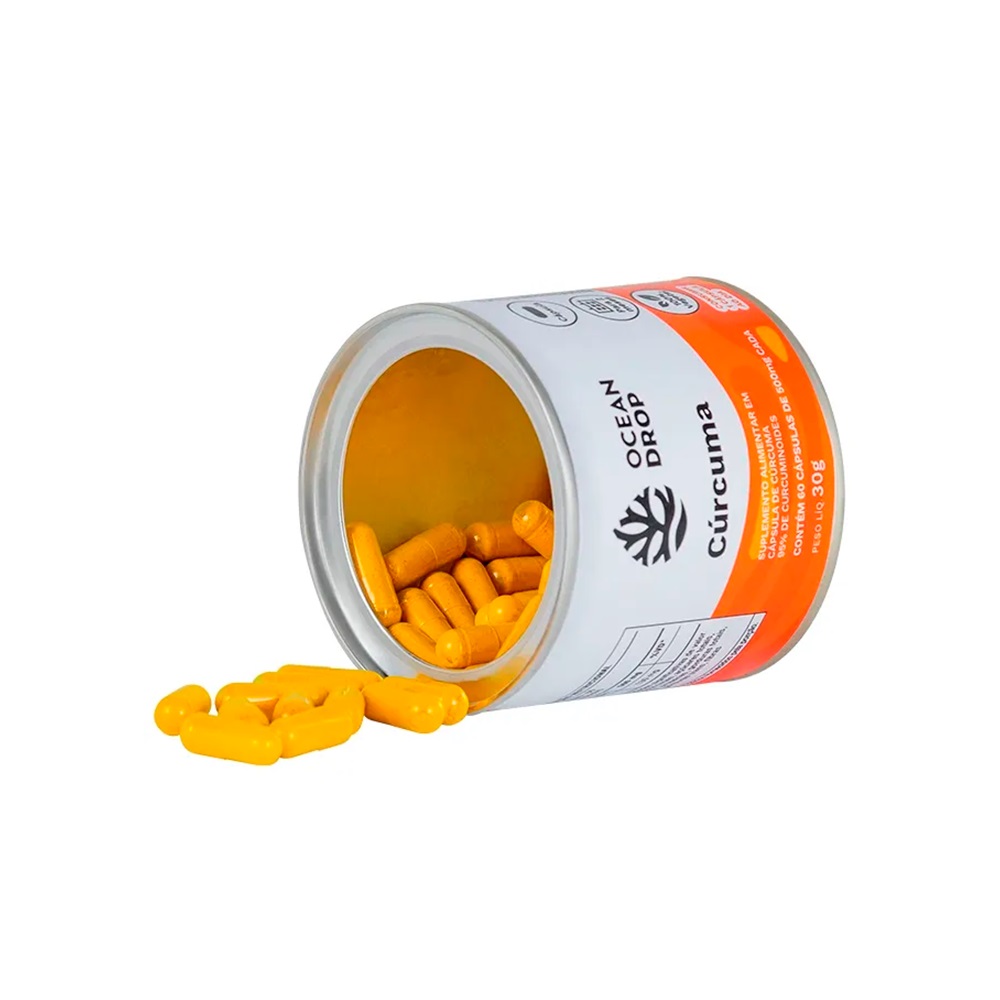 Curcuma 500mg Com Oleo de linhaça 60 Caps - Ocean Drop - Taurene ...