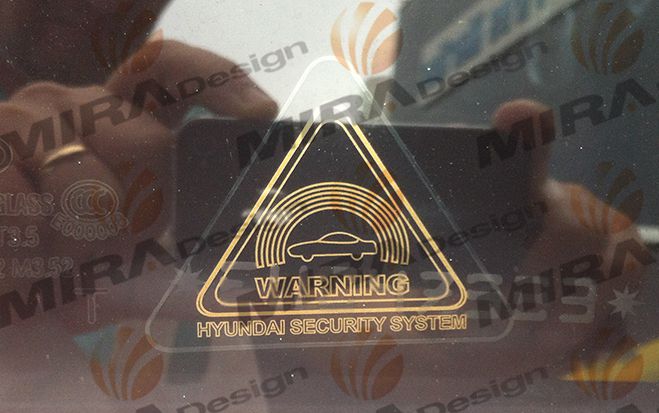 Par Adesivos WARNING HYUNDAI SECURITY SYSTEM alarme - Mira Design ...