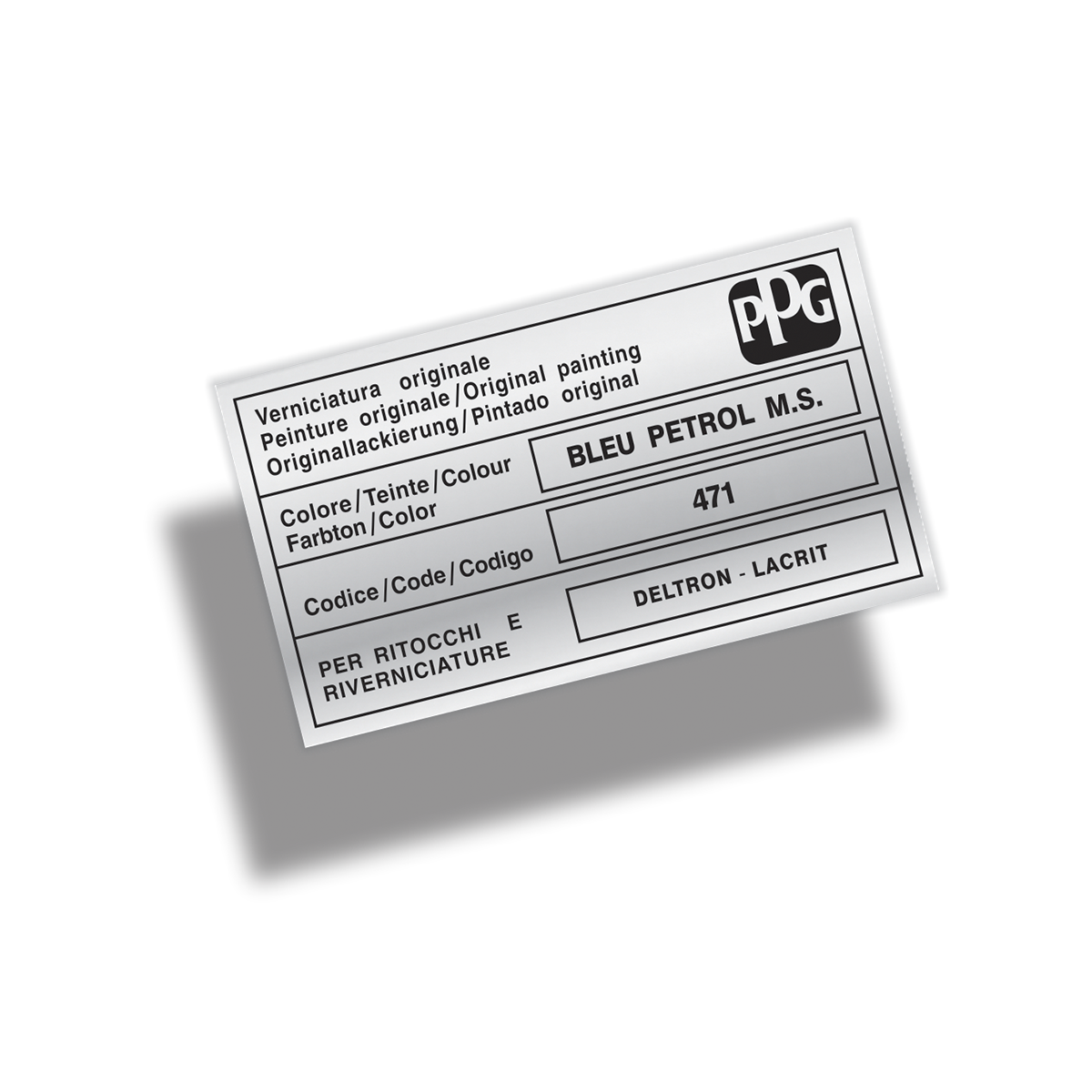Adesivo Código Cor BLEU PETROL M.S. FIAT PPG - Mira Design Adesivos ...