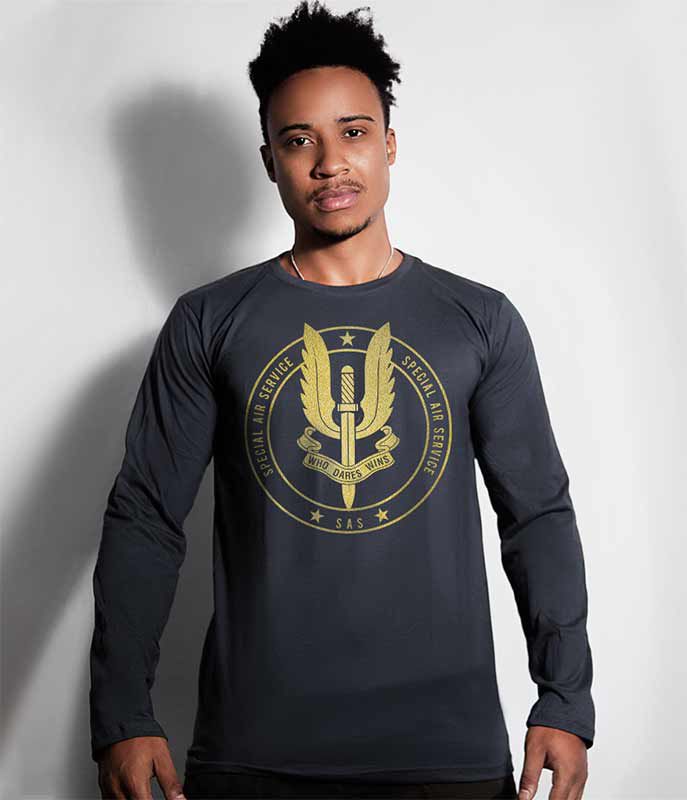 Camiseta Manga Longa Britânica SAS Special Air Service Gold Line Tátic ...