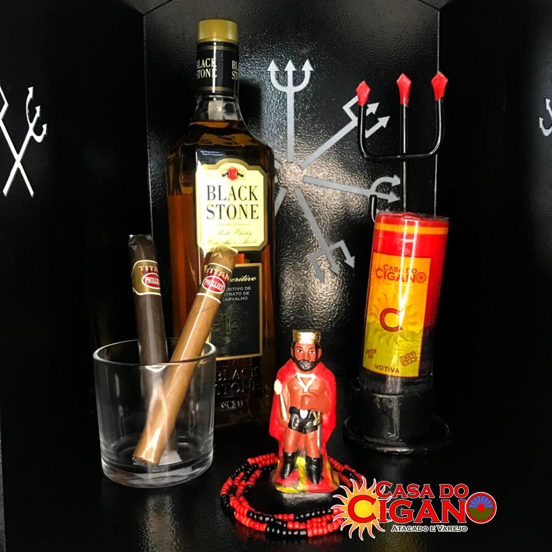 Imagem - Exu Rei das 7 Encruzilhadas - 10cm - Gesso - Casa do Cigano ...