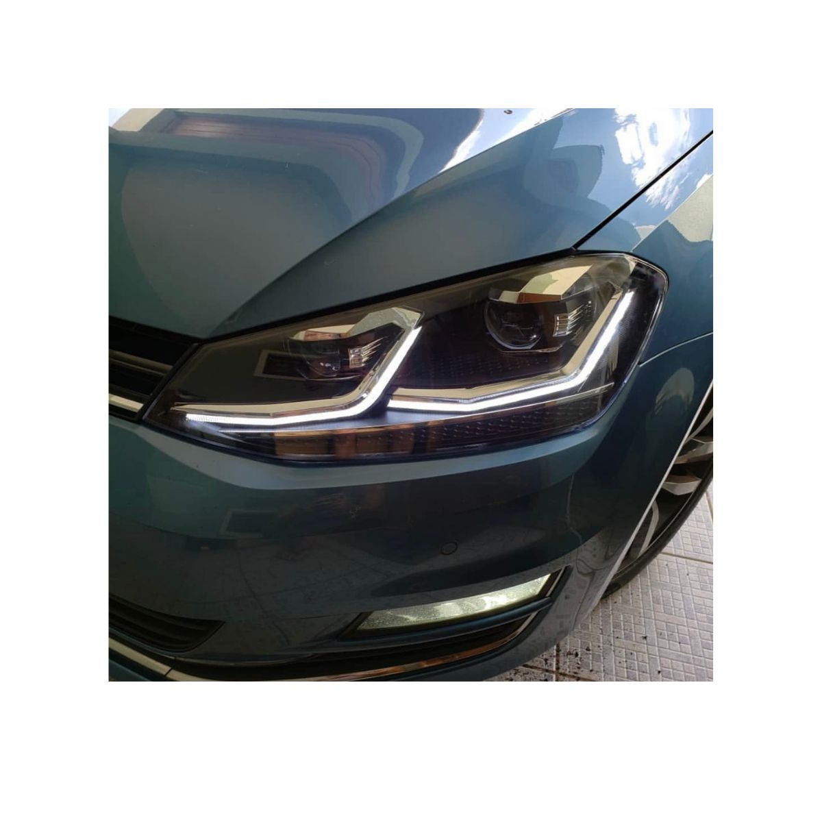 Faróis De Led Vw Golf Mk7 2014-2017 Hid Friso Cromado (par) - Up Import