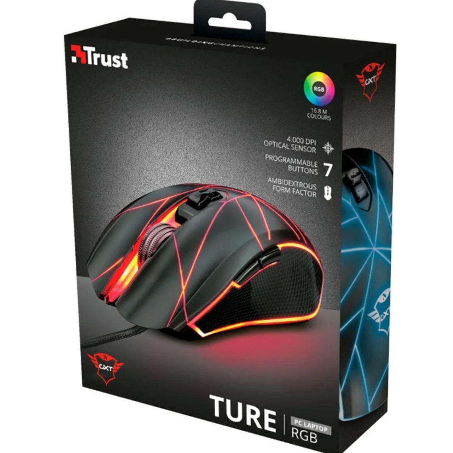 Mouse Gamer Trust GXT 160 Ture – RGB, 4000 DPI, 7 botões programáveis ...