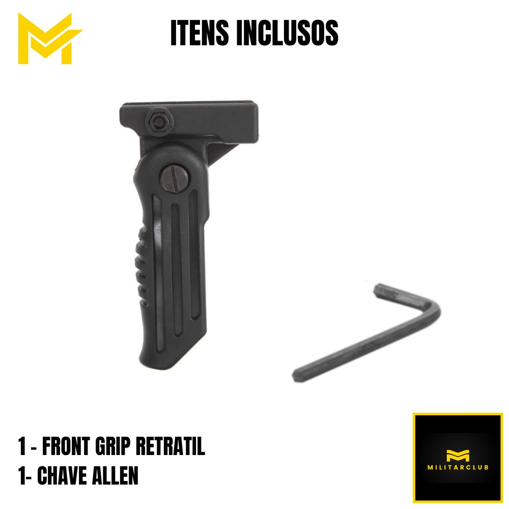 Front Hand Grip Retrátil - Loja de airsoft - equipamentos | Militar Club