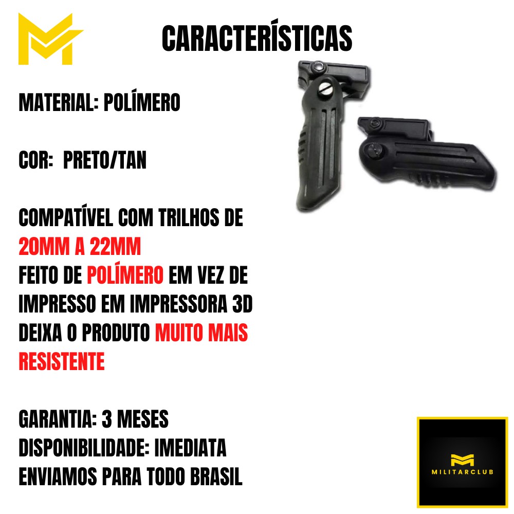 Front Hand Grip Retrátil - Loja de airsoft - equipamentos | Militar Club