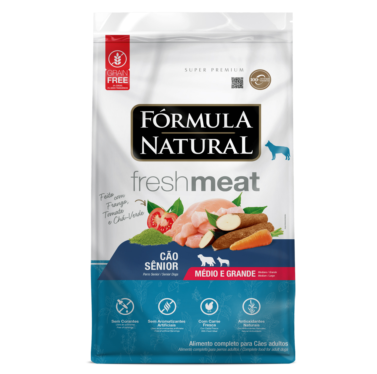 Ração Formula Natural Fresh Meat Cães Senior Grandes 12Kg Natural ...
