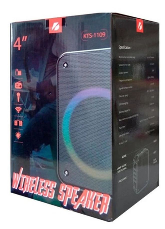 Caixa de Som KTS-1109 - Rosa de Saron - Papelaria e Variedades