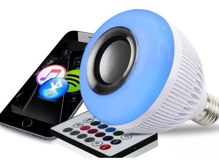 Lâmpada Led Caixa De Som Bulbo Música Com Controle Bluetooth - Rosa de ...