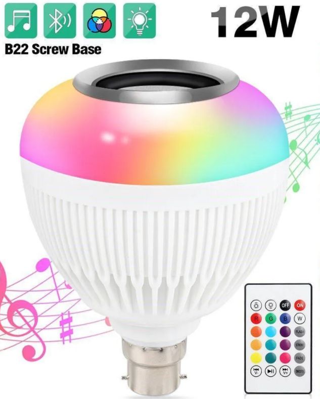 Lâmpada Led Caixa De Som Bulbo Música Com Controle Bluetooth - Rosa de ...