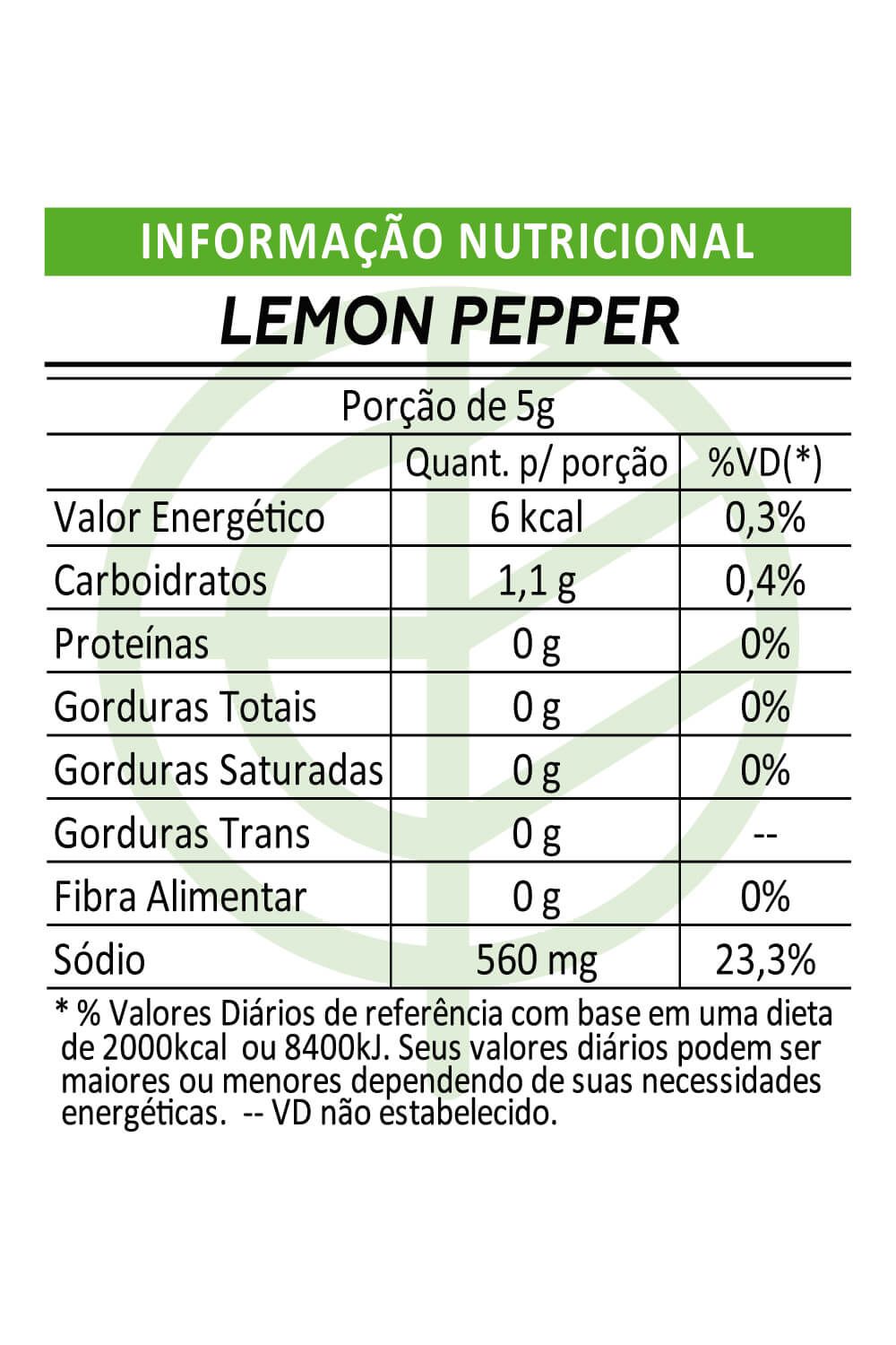 Lemon Pepper Pacote 100g | Empório & Cia - Empório & Cia Produtos Naturais
