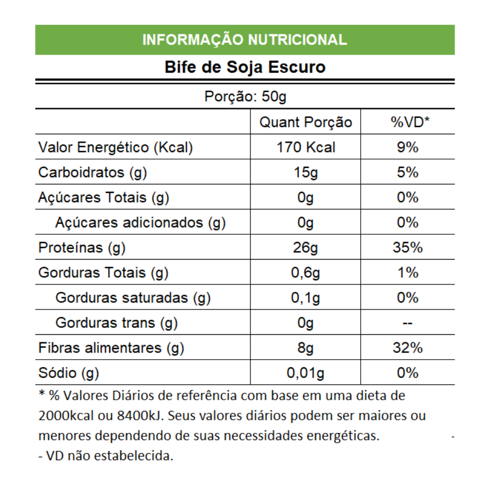 Bife De Soja Escuro Pacote 1kg | Empório & Cia - Empório & Cia Produtos ...