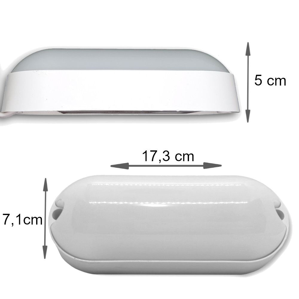 Luminária Tartaruga LED 8w Bivolt 6500k Branca- Galaxy - GFTech Acessórios