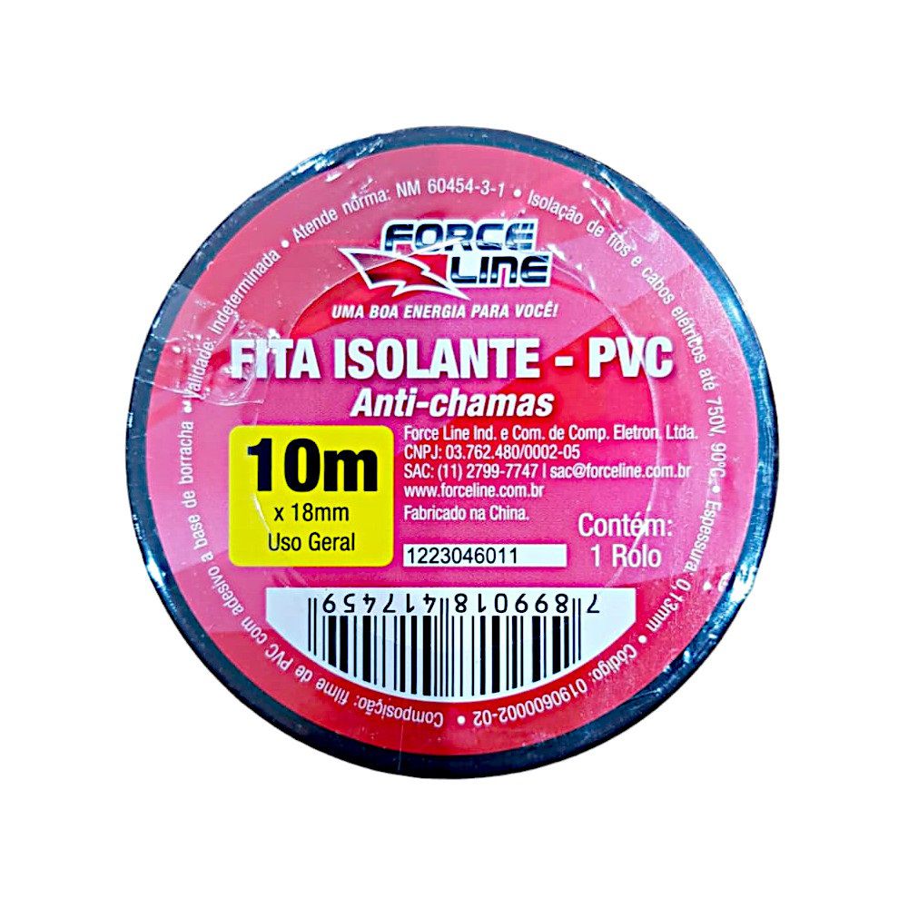 KIT 10 Fitas Isolante 10 Metros Anti-chamas - ForceLine - GFTech Acessórios