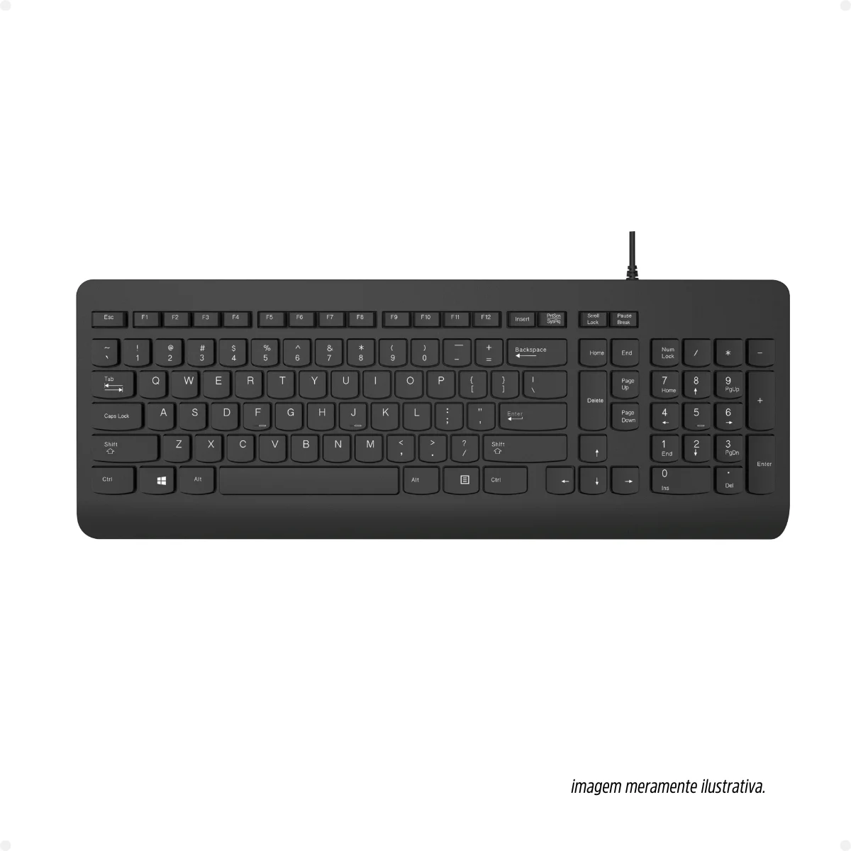 TECLADO USB TECLA PERFIL BAIXO PRETO 1.8M BPC-L7040 BRAZILP - AB Tech ...