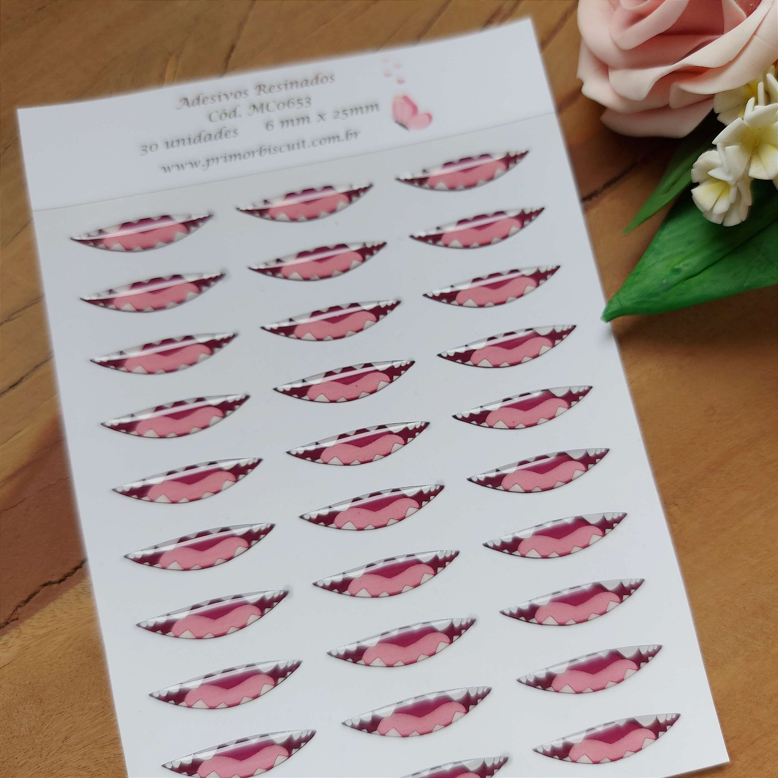 Adesivos Resinados MC0653 - Bocas - 6mm de altura - Primor Biscuit