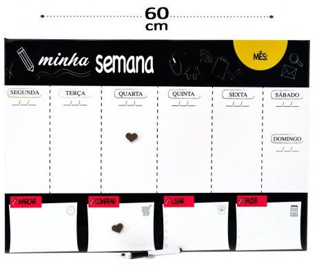 Quadro Planner Magnético 40x60 - Loja Taveiros