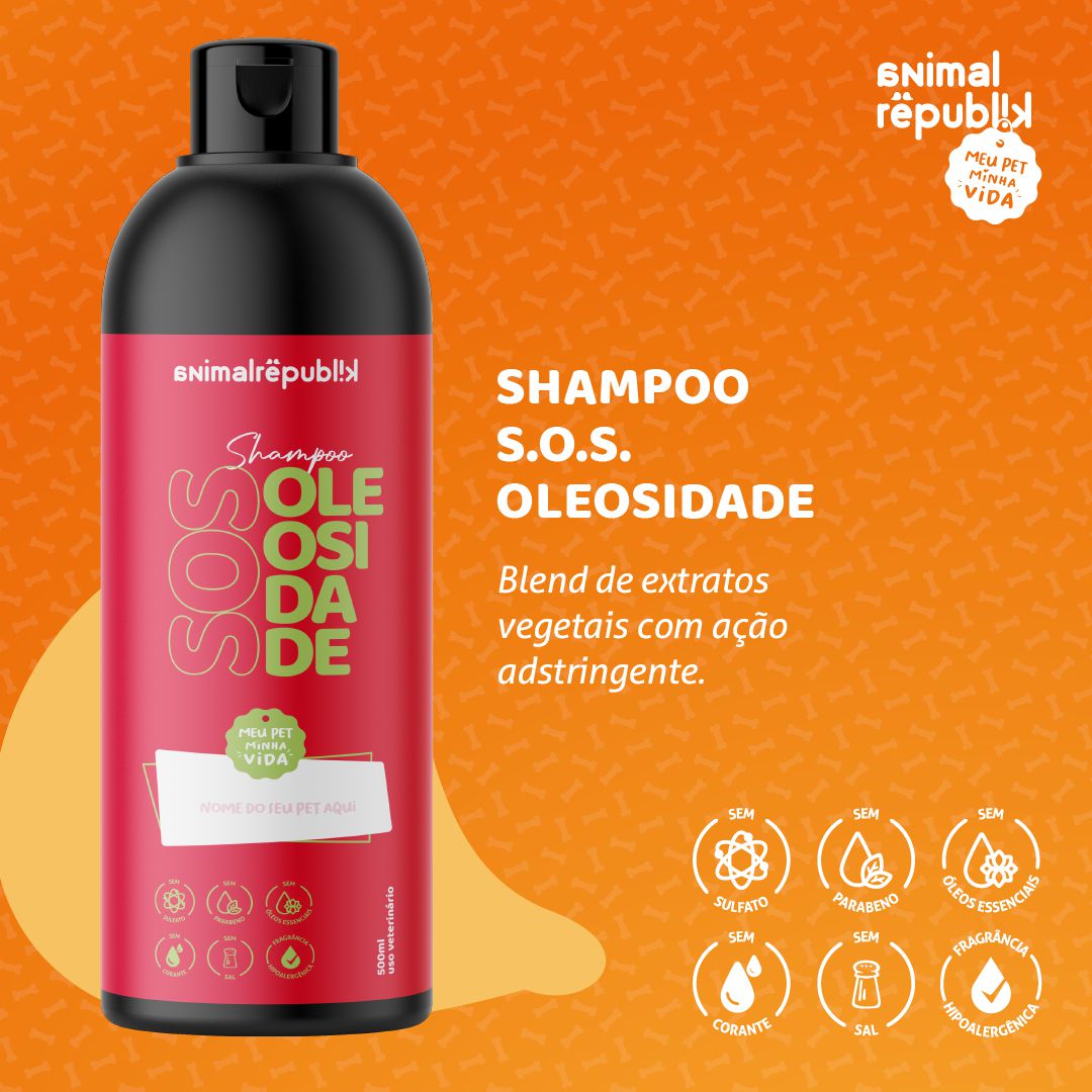 Shampoo SOS Oleosidade Animal Republik para cães e gatos - Animal Republik