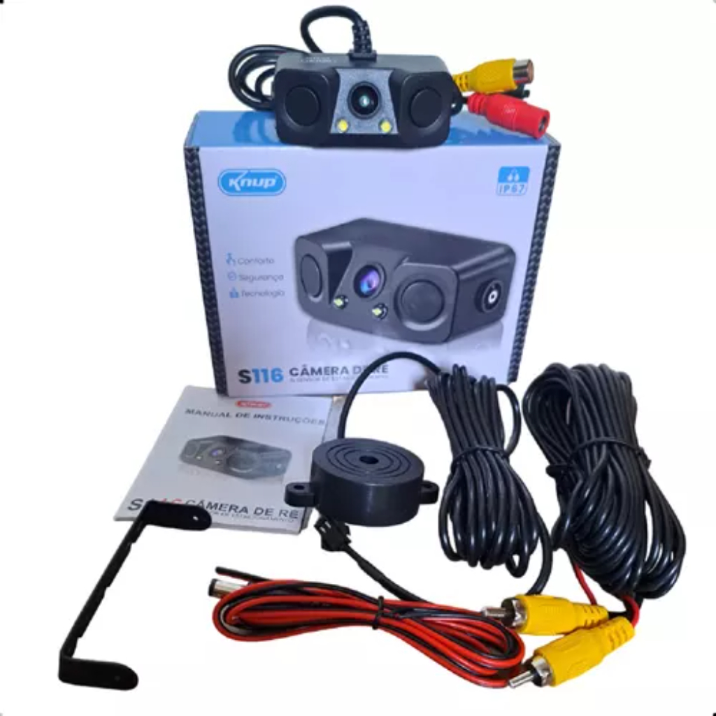 CAMERA DE RE AUTOMOTIVA COM 2 SENSORES DE ESTACION KP-S116 - Gimix informatica