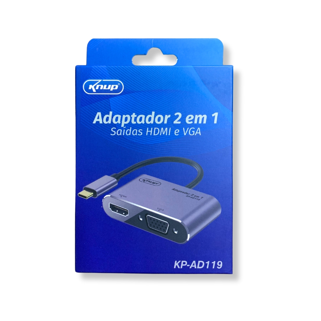 CONVERSOR DE VIDEO ENTRADAS HDMI E VGA CONEXAO EM COMPUTADORES TYPE-C ...