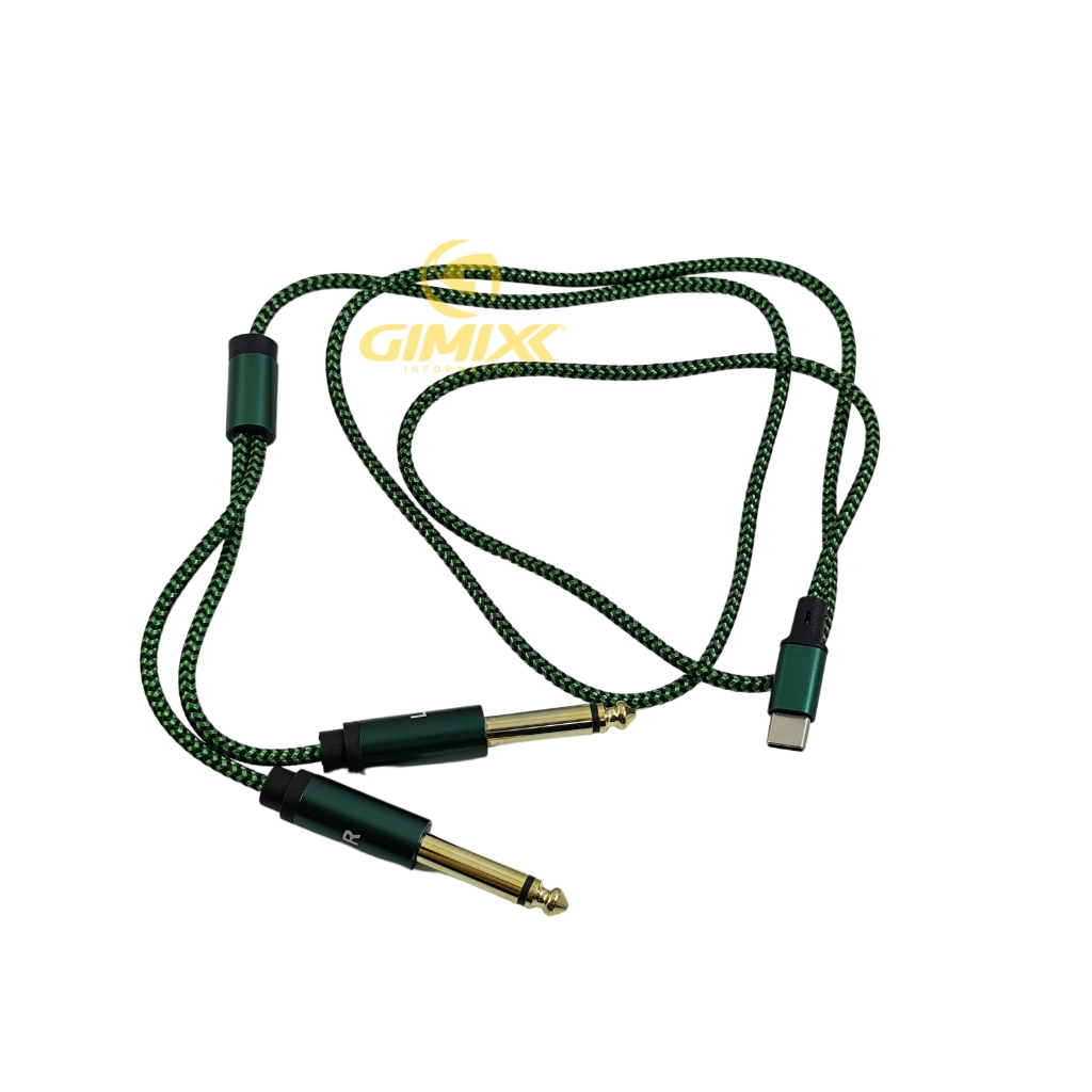 CABO COM CONECTOR TIPO-C -2*6.35MM 1MT TOMATE MCB-044 - Gimix informatica