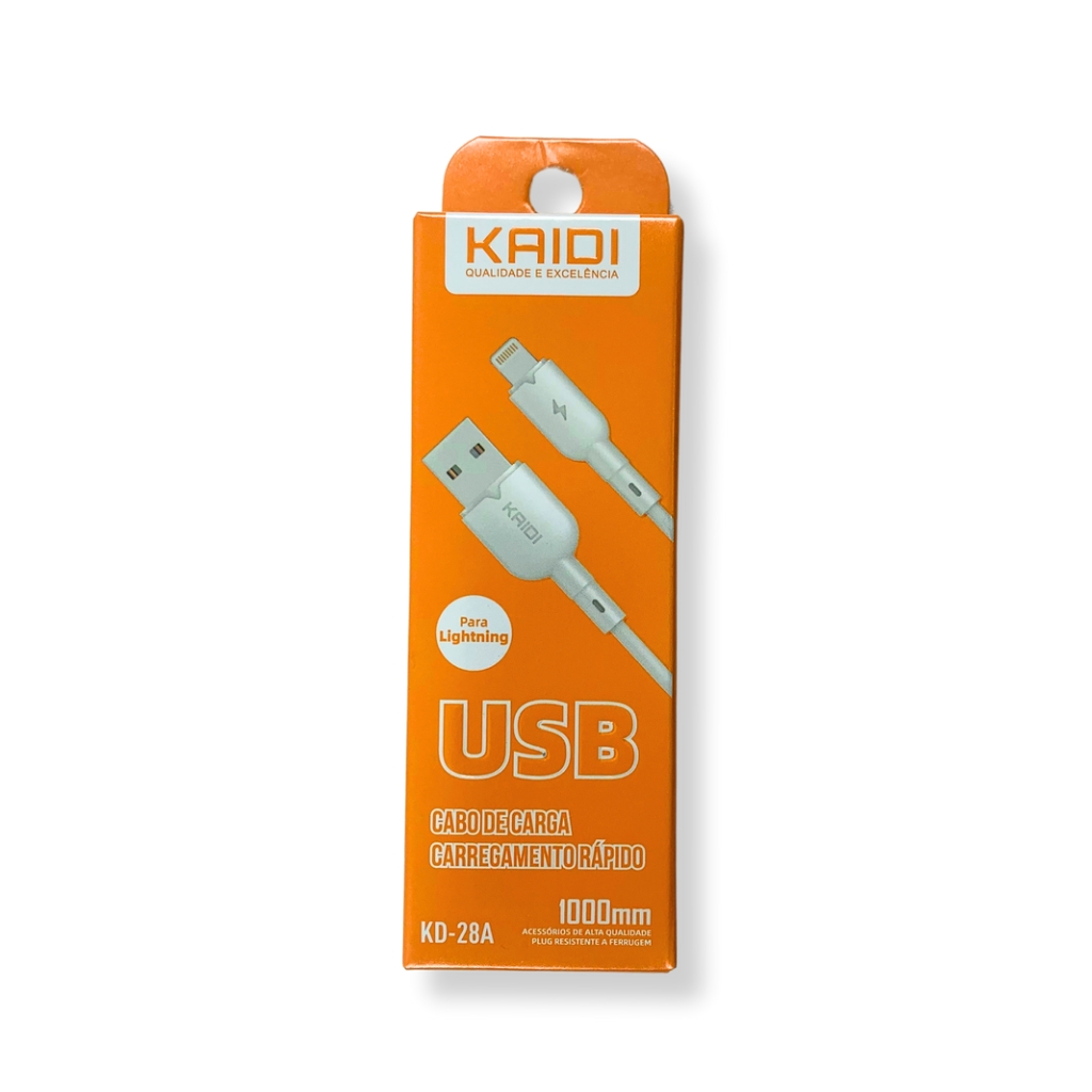 CABO USB PARA LIGHTNING KAIDI CARREGAMENTO RÁPIDO 1M KD-28A - Gimix ...