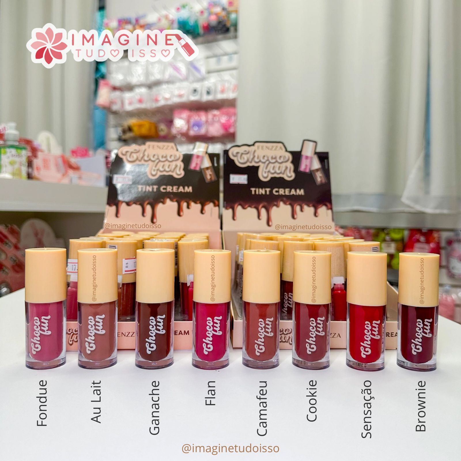 Gloss Labial Tint Cream Choco Fun (COR Flan) - Fenzza - Imagine Tudo Isso