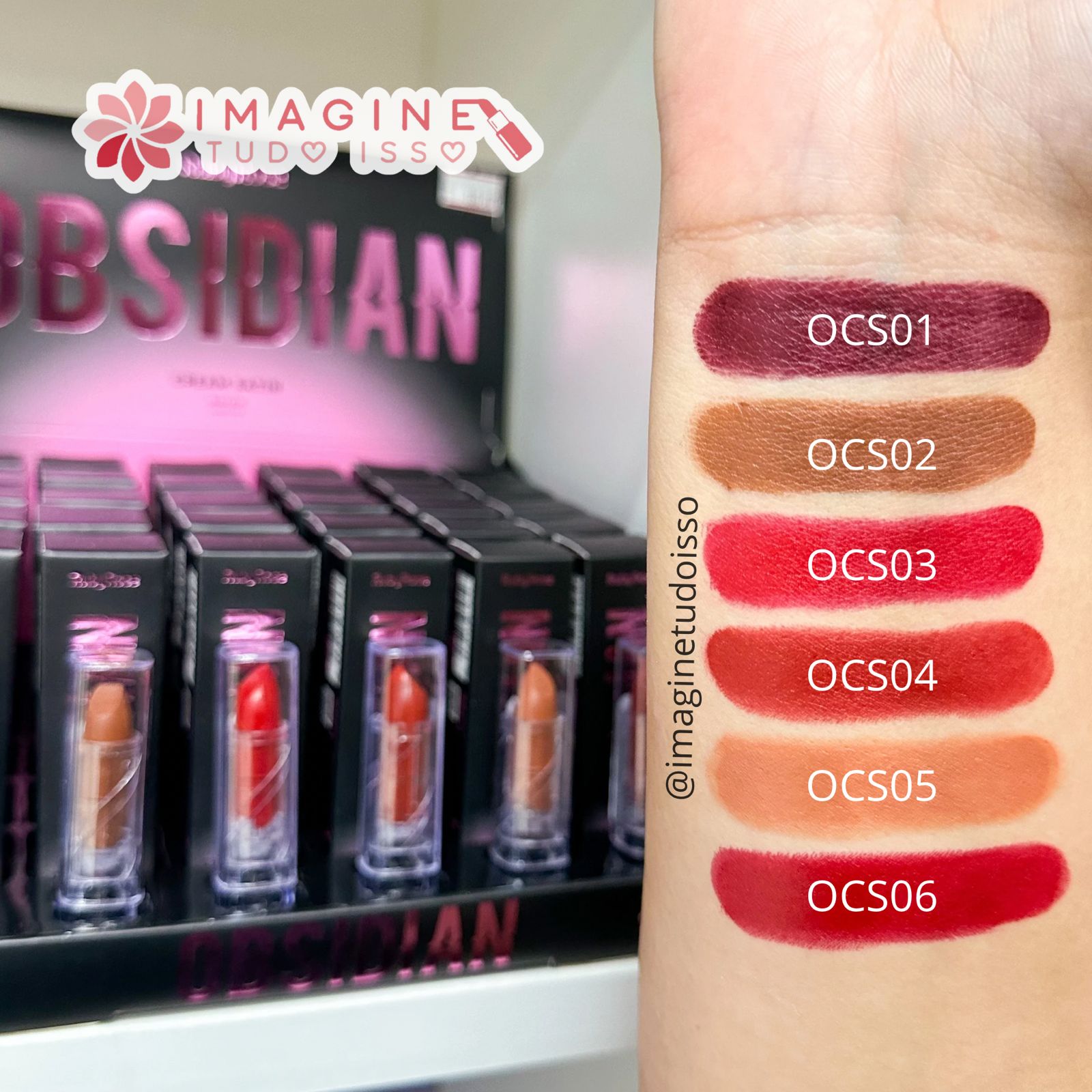 Batom Cream Satin Obsidian (COR OCS01) - Ruby Rose - Imagine Tudo Isso