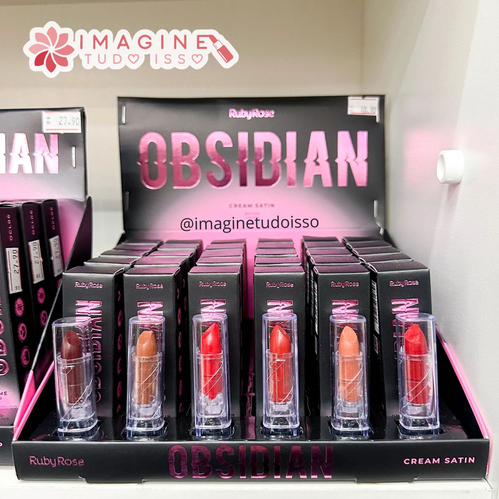 Batom Cream Satin Obsidian (COR OCS01) - Ruby Rose - Imagine Tudo Isso