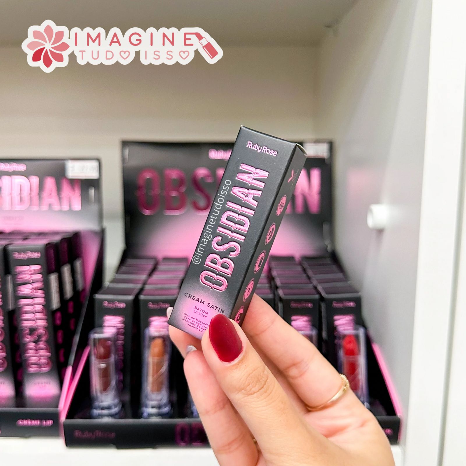 Batom Cream Satin Obsidian (COR OCS05) - Ruby Rose - Imagine Tudo Isso