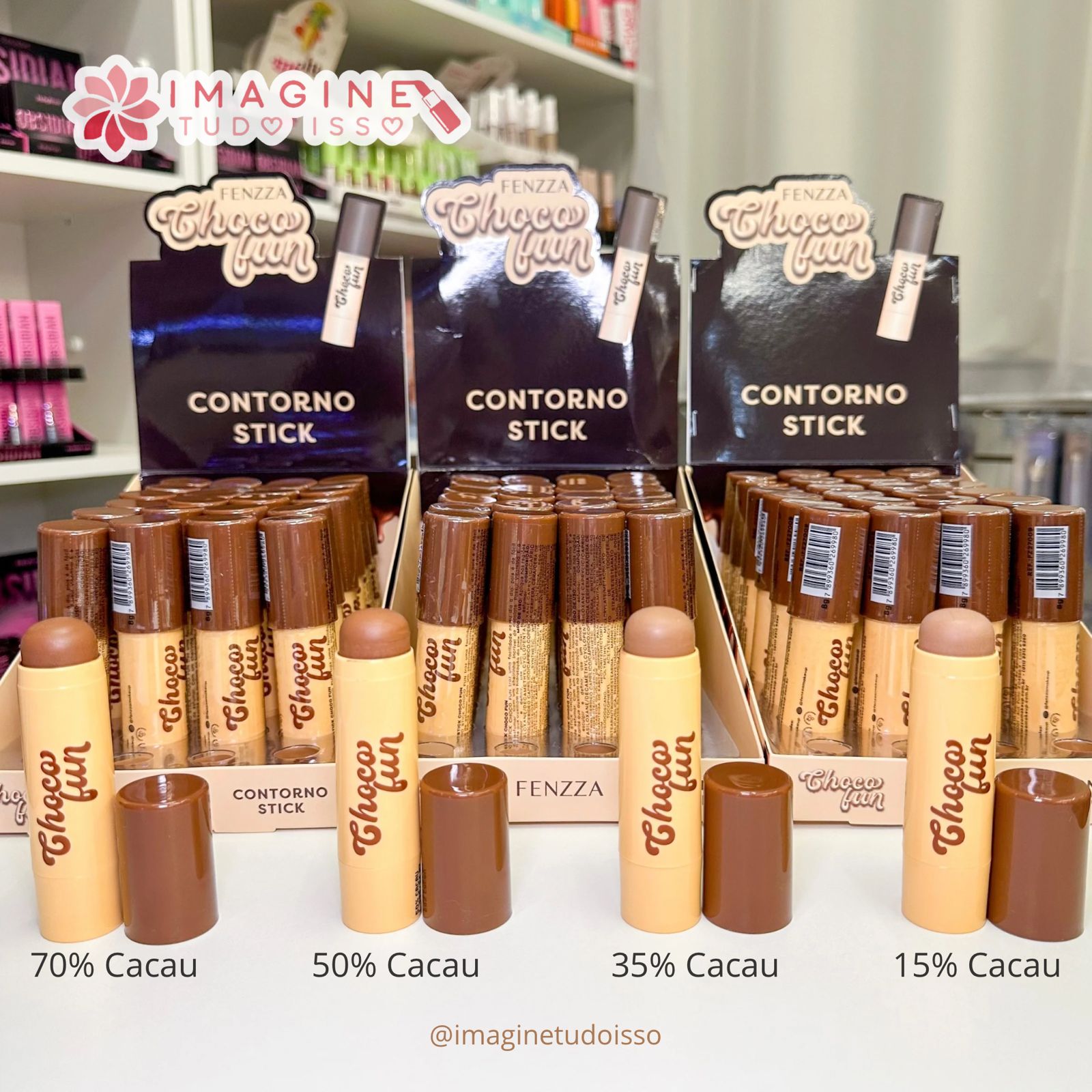 Contorno Stick Choco Fun (COR 15% Cacau) - Fenzza - Imagine Tudo Isso