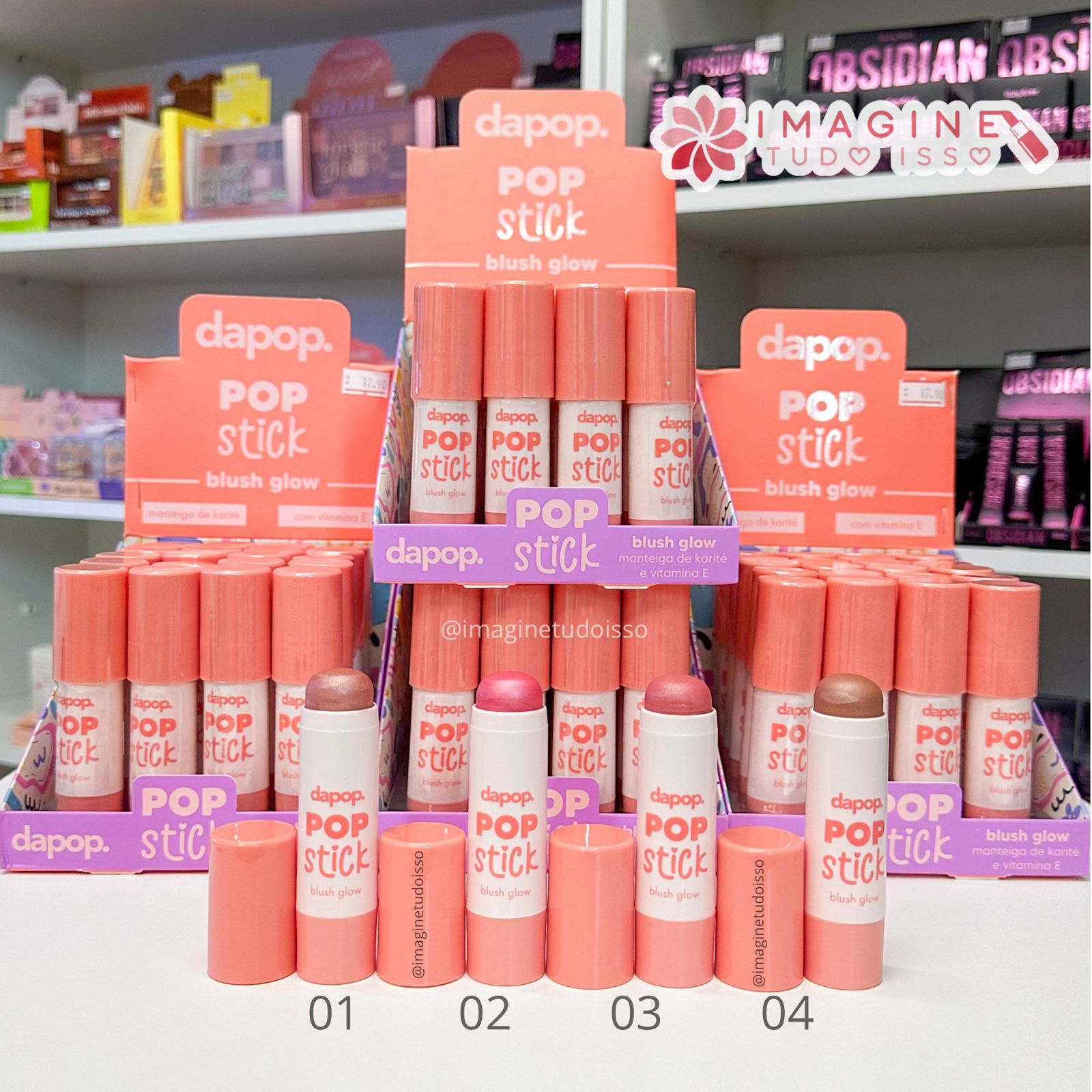 Blush Glow Pop Stick (COR 01) - Dapop - Imagine Tudo Isso