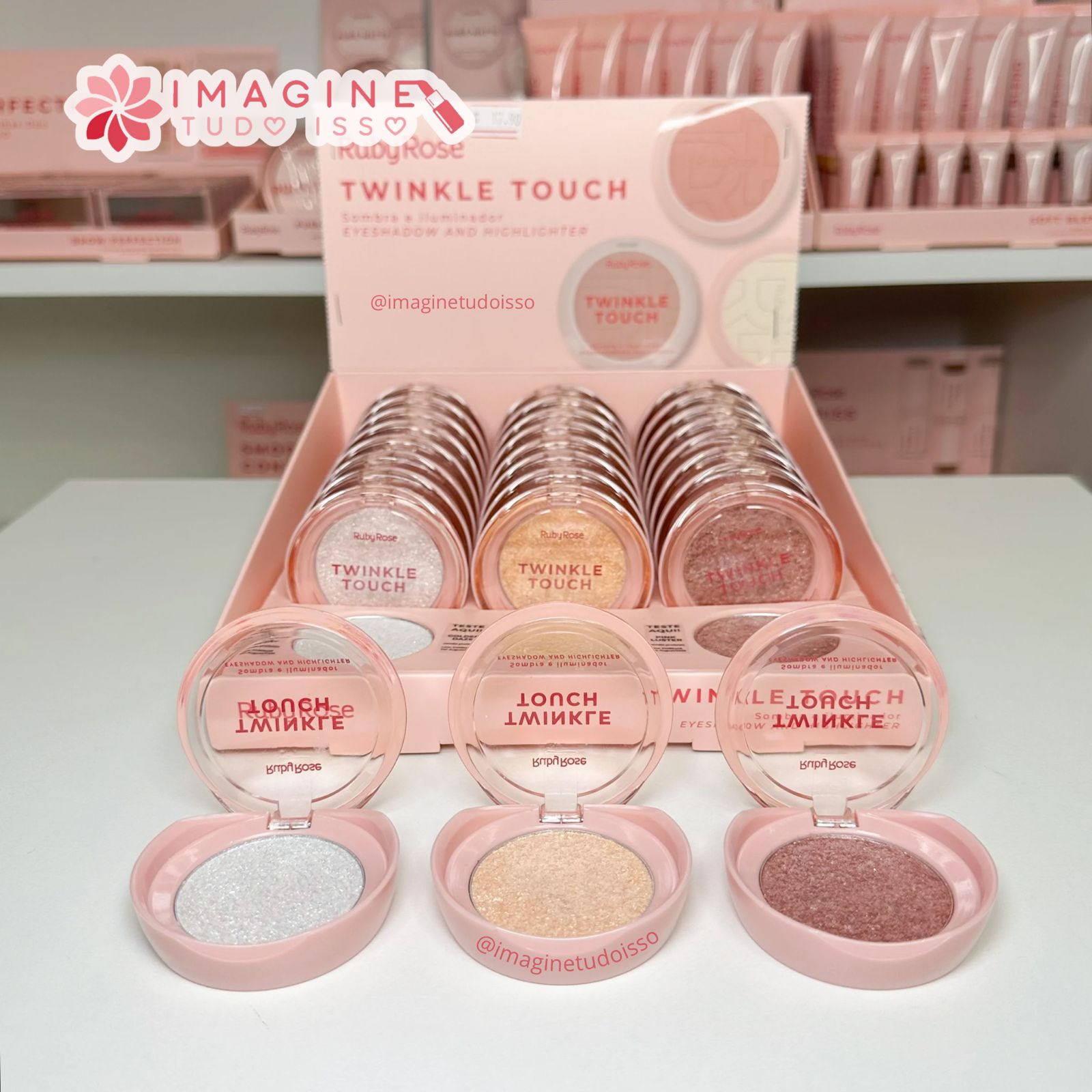 Sombra e Iluminador Twinkle Touch (COR Golden Daze) - Ruby Rose - Imagine Tudo Isso