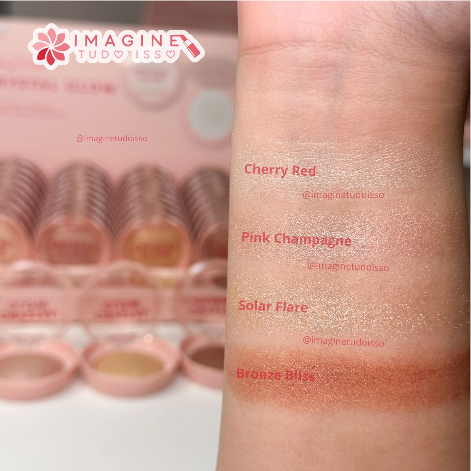 Iluminador Baked Crystal Glow (COR Pink Champagne) - Ruby Rose - Imagine Tudo Isso