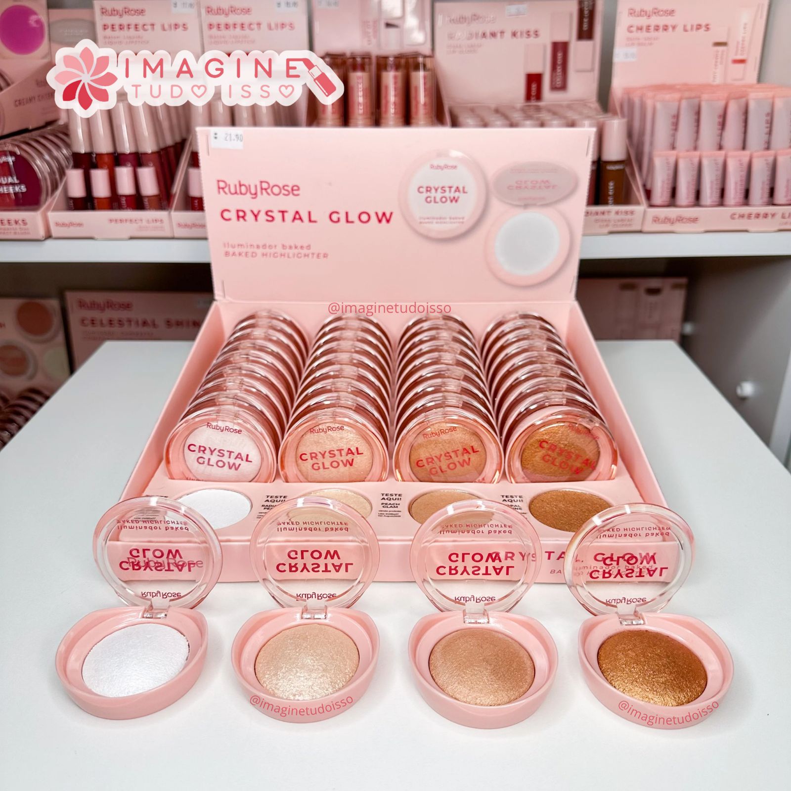 Iluminador Baked Crystal Glow (COR Peach Glam) - Ruby Rose - Imagine ...