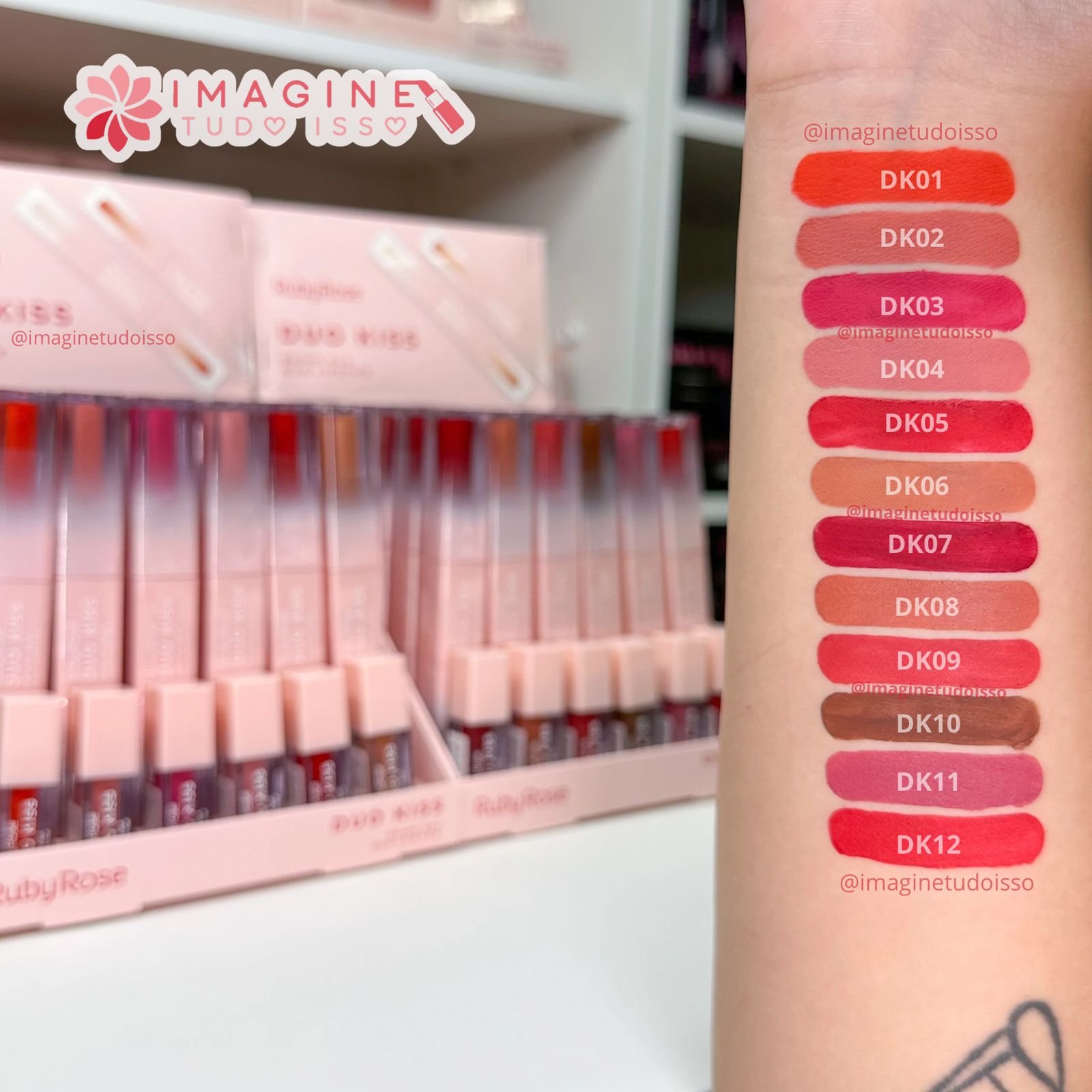 Batom Duo Kiss (COR DK10) - Ruby Rose - Imagine Tudo Isso