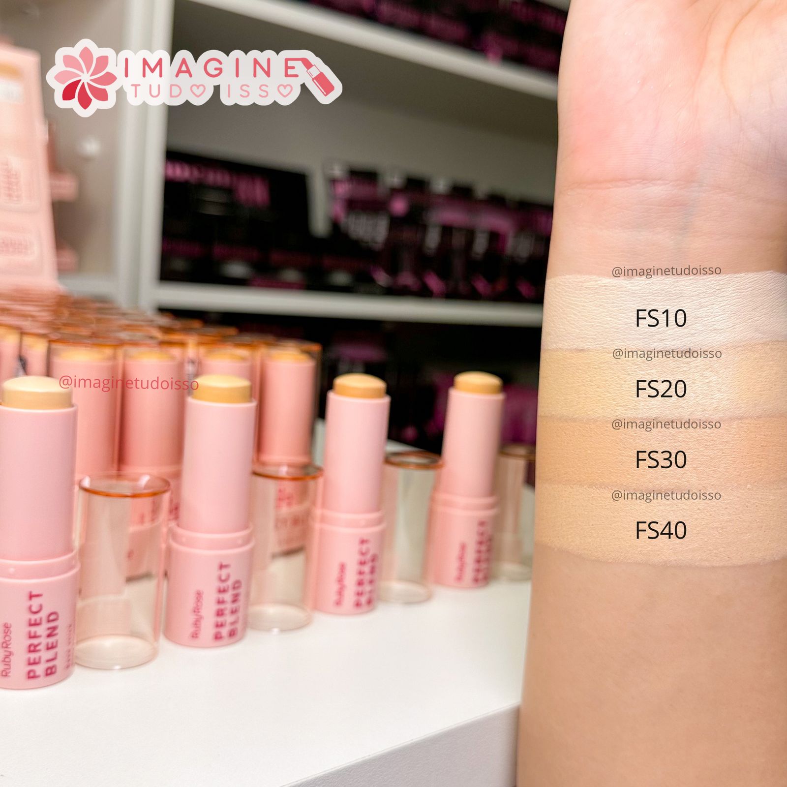 Base Stick Perfect Blend (COR FS20) - Ruby Rose - Imagine Tudo Isso