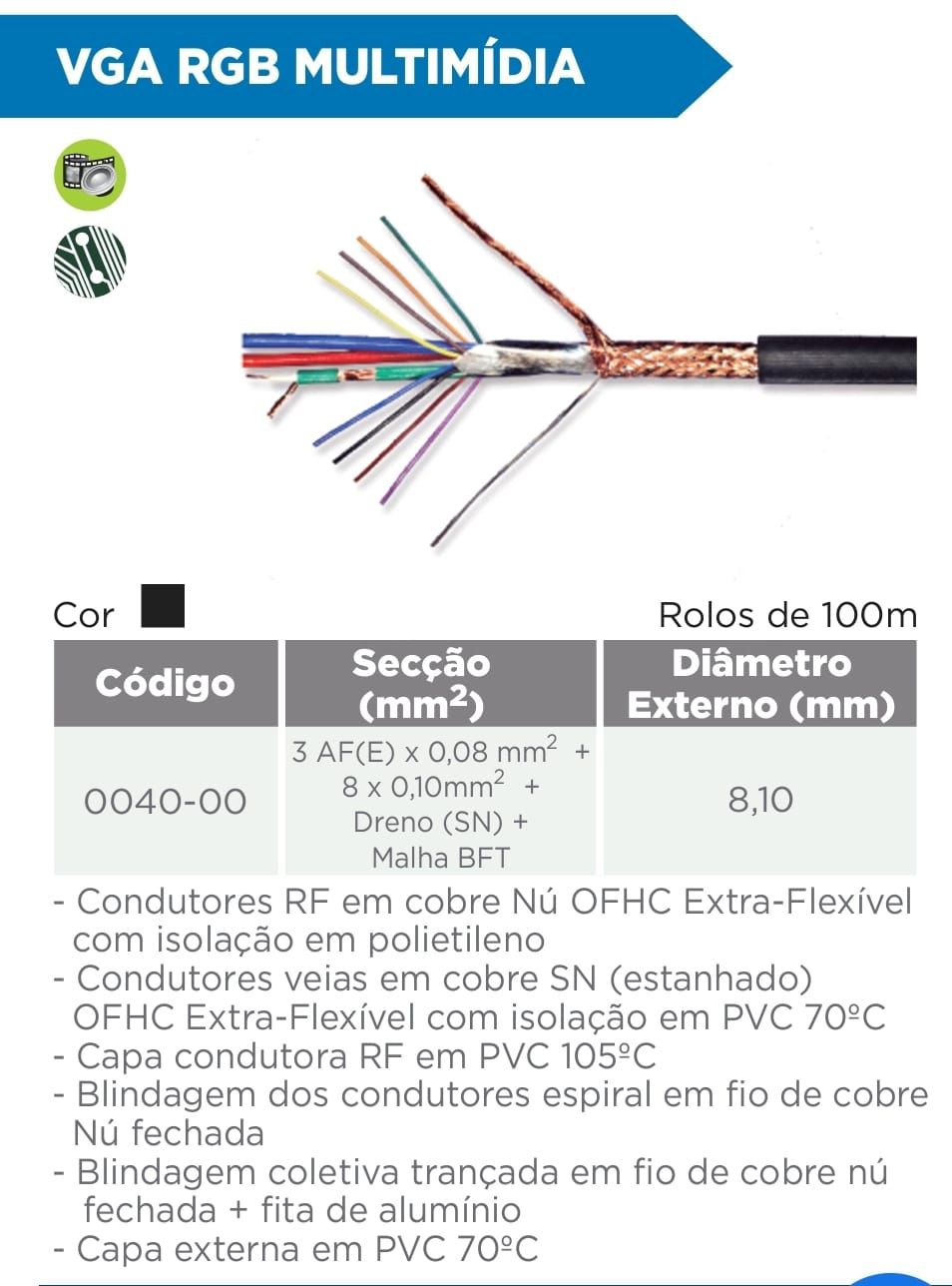 Cabo VGA - RGB Multimídia - Tiaflex